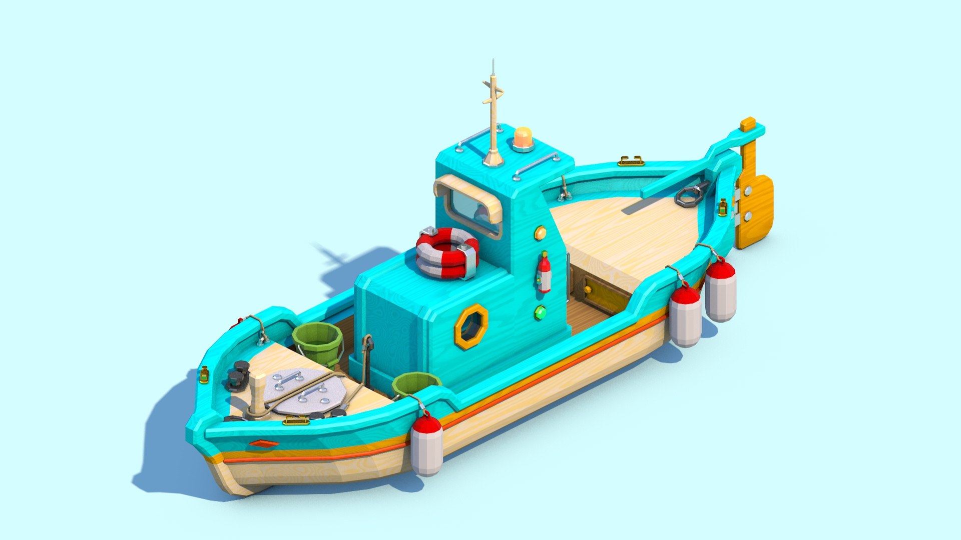 Cartoon Boat 3D Model - TurboSquid 2141535