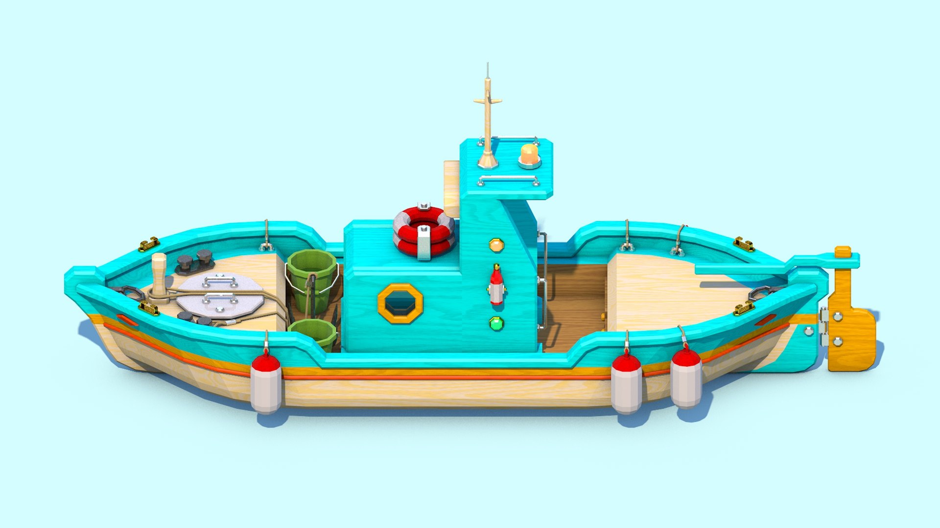 Cartoon Boat 3D Model - TurboSquid 2141535