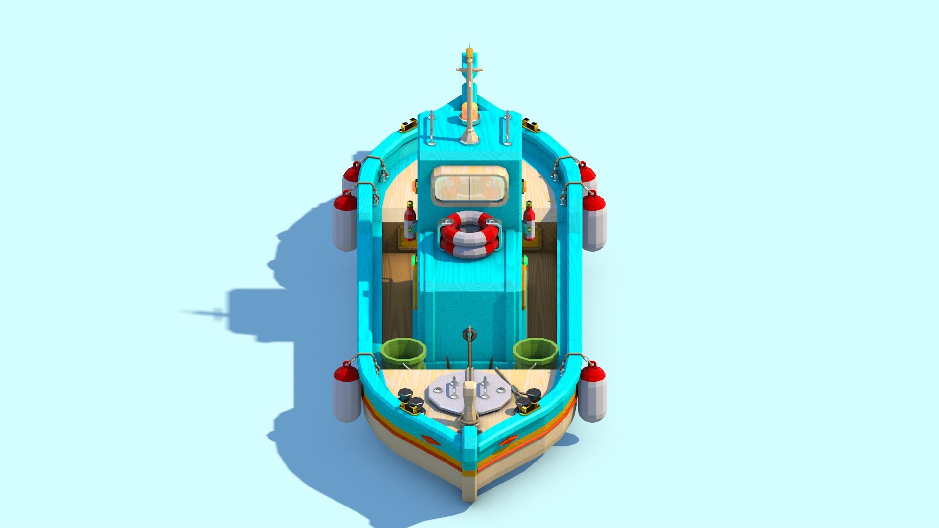 Cartoon Boat 3D Model - TurboSquid 2141535
