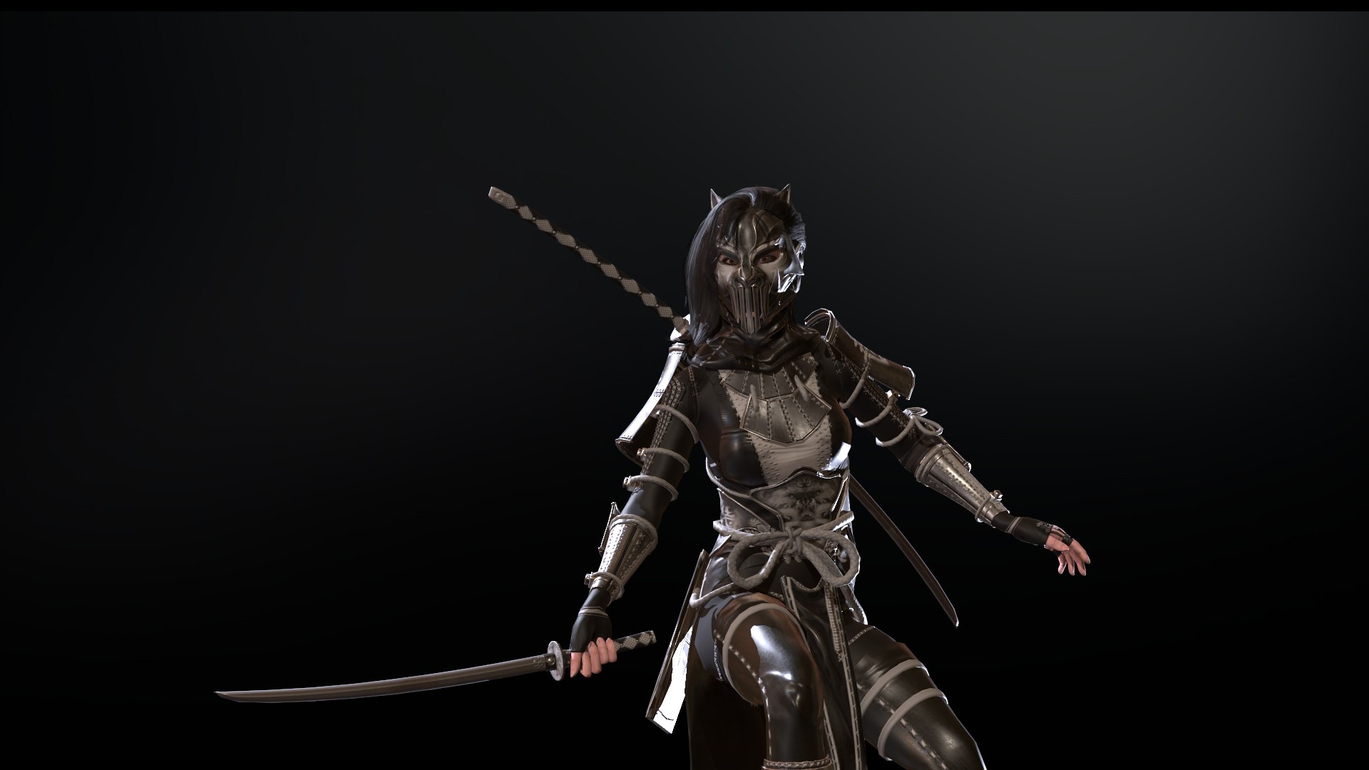 3D SamuraiGirl Low Poly - TurboSquid 1806114