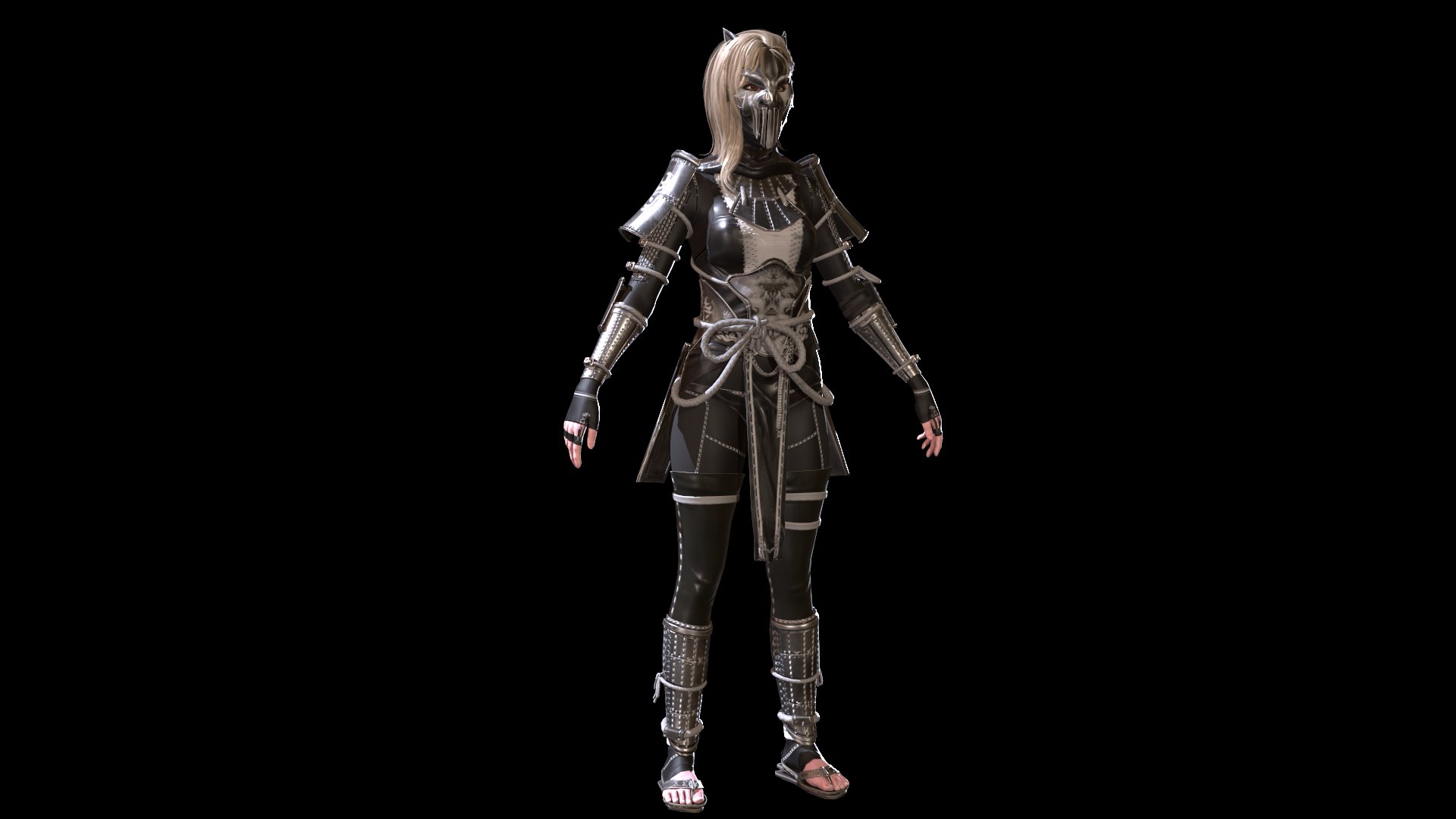 3D SamuraiGirl Low Poly - TurboSquid 1806114