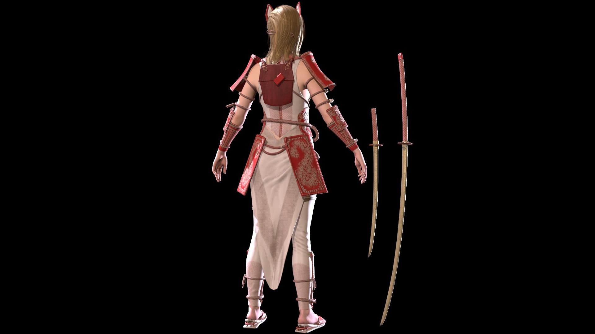 3D SamuraiGirl Low Poly - TurboSquid 1806114