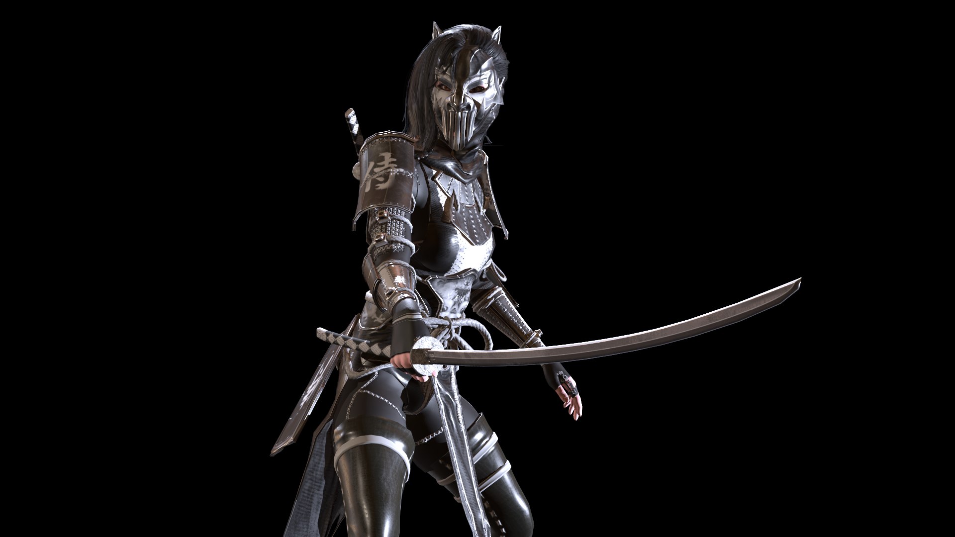 3D SamuraiGirl Low Poly - TurboSquid 1806114