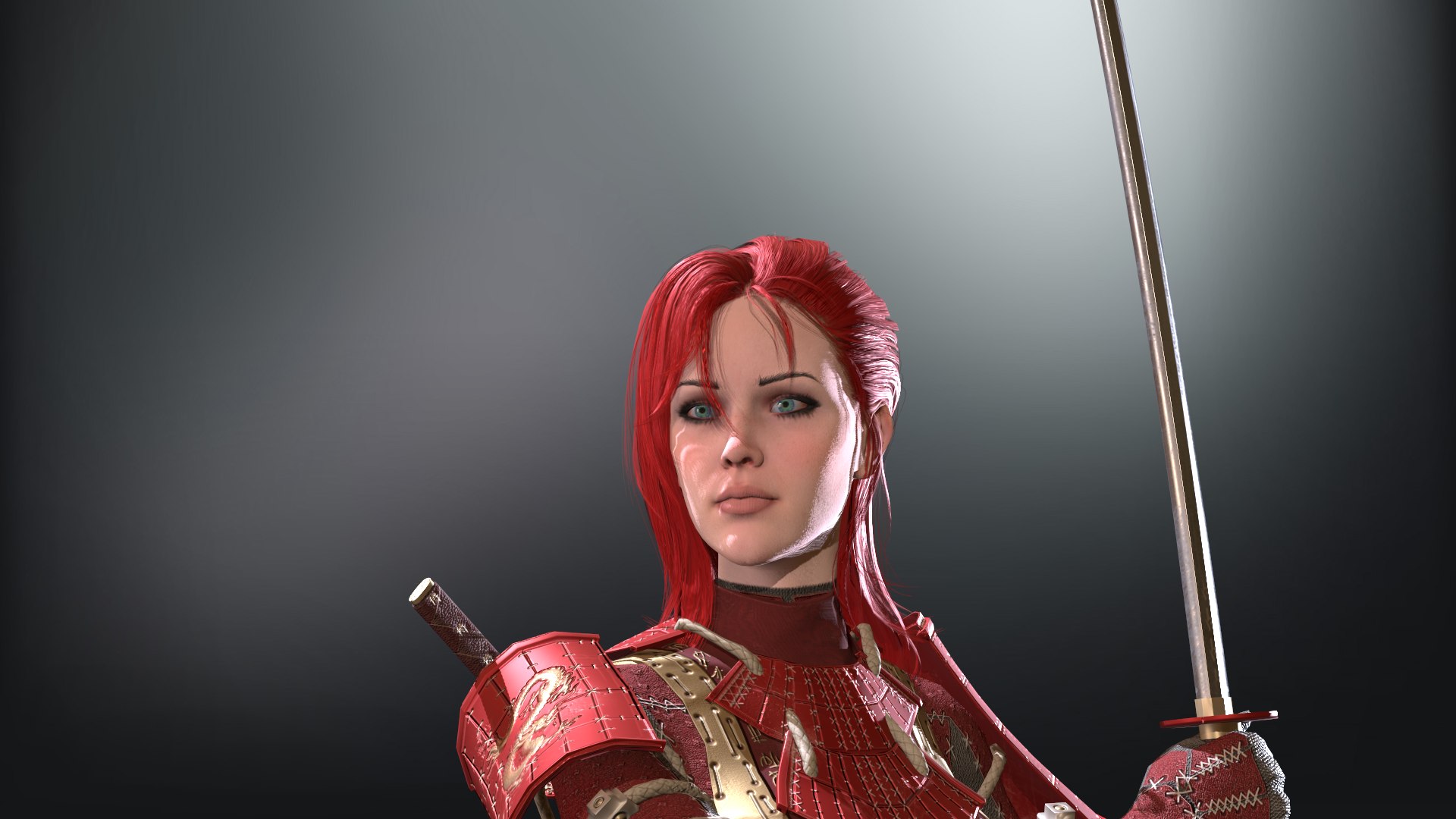 3D SamuraiGirl Low Poly - TurboSquid 1806114