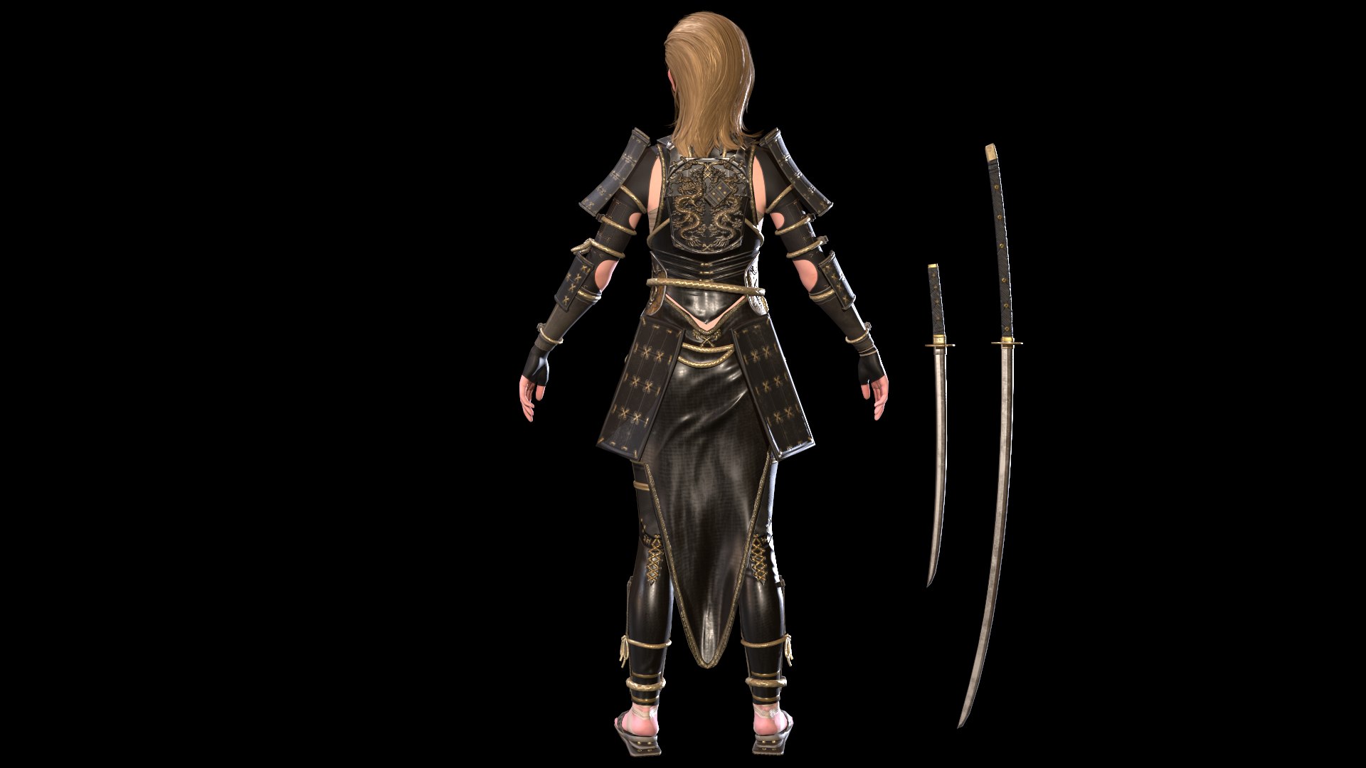 3D SamuraiGirl Low Poly - TurboSquid 1806114
