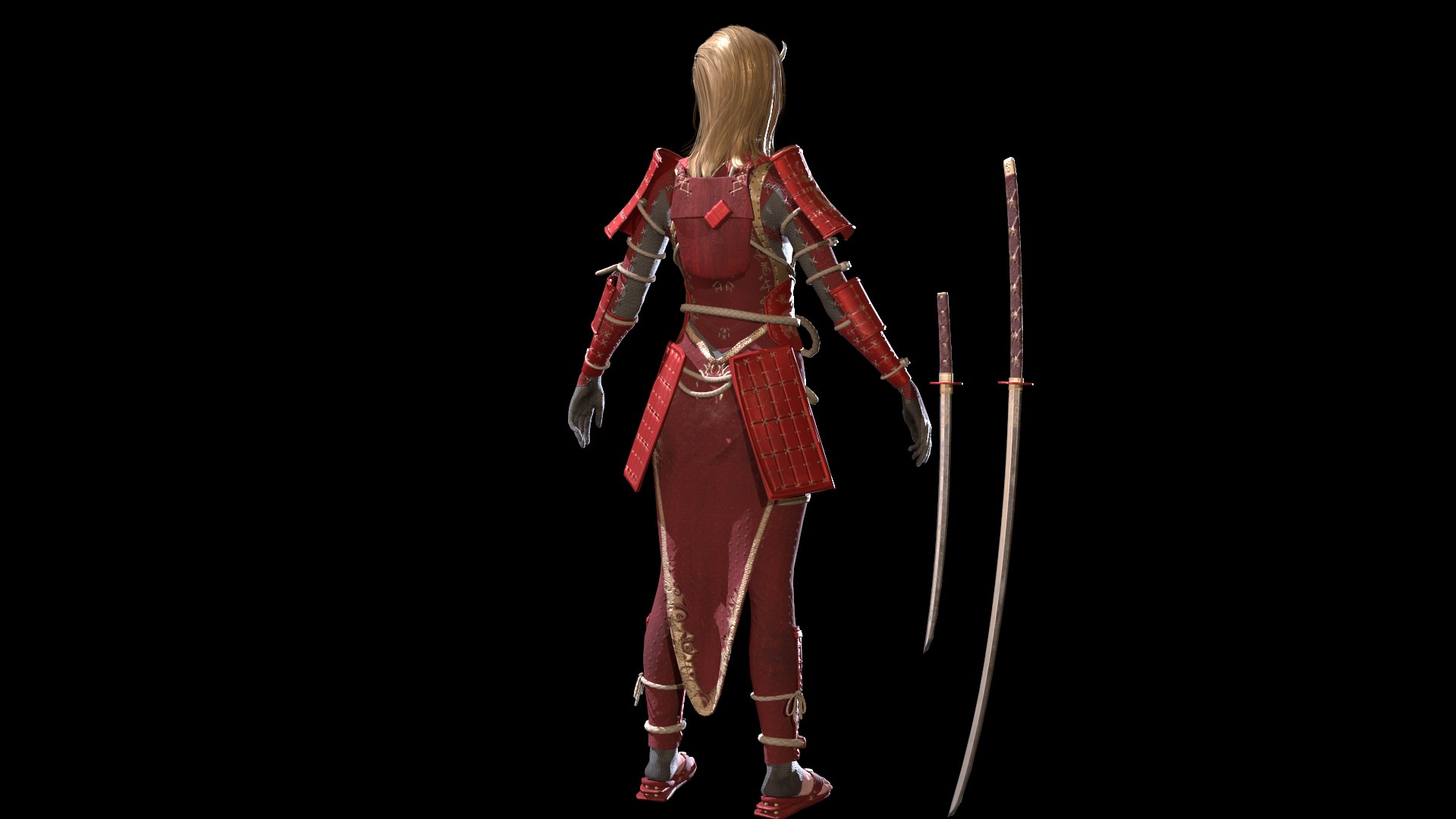 3D SamuraiGirl Low Poly - TurboSquid 1806114