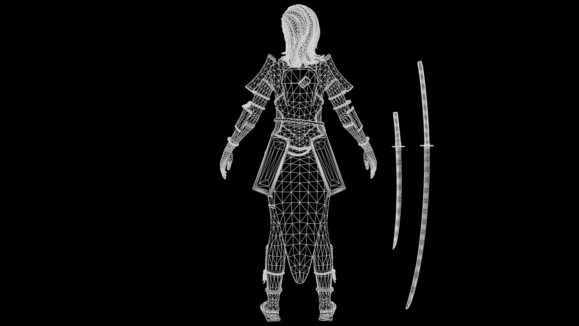 3D SamuraiGirl Low Poly - TurboSquid 1806114
