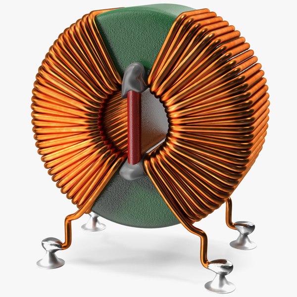 modelo 3d Inductor de filtro de bobina de choque toroidal soldado ...