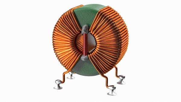modelo 3d Inductor de filtro de bobina de choque toroidal soldado ...
