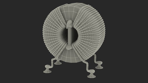 modelo 3d Inductor de filtro de bobina de choque toroidal soldado ...