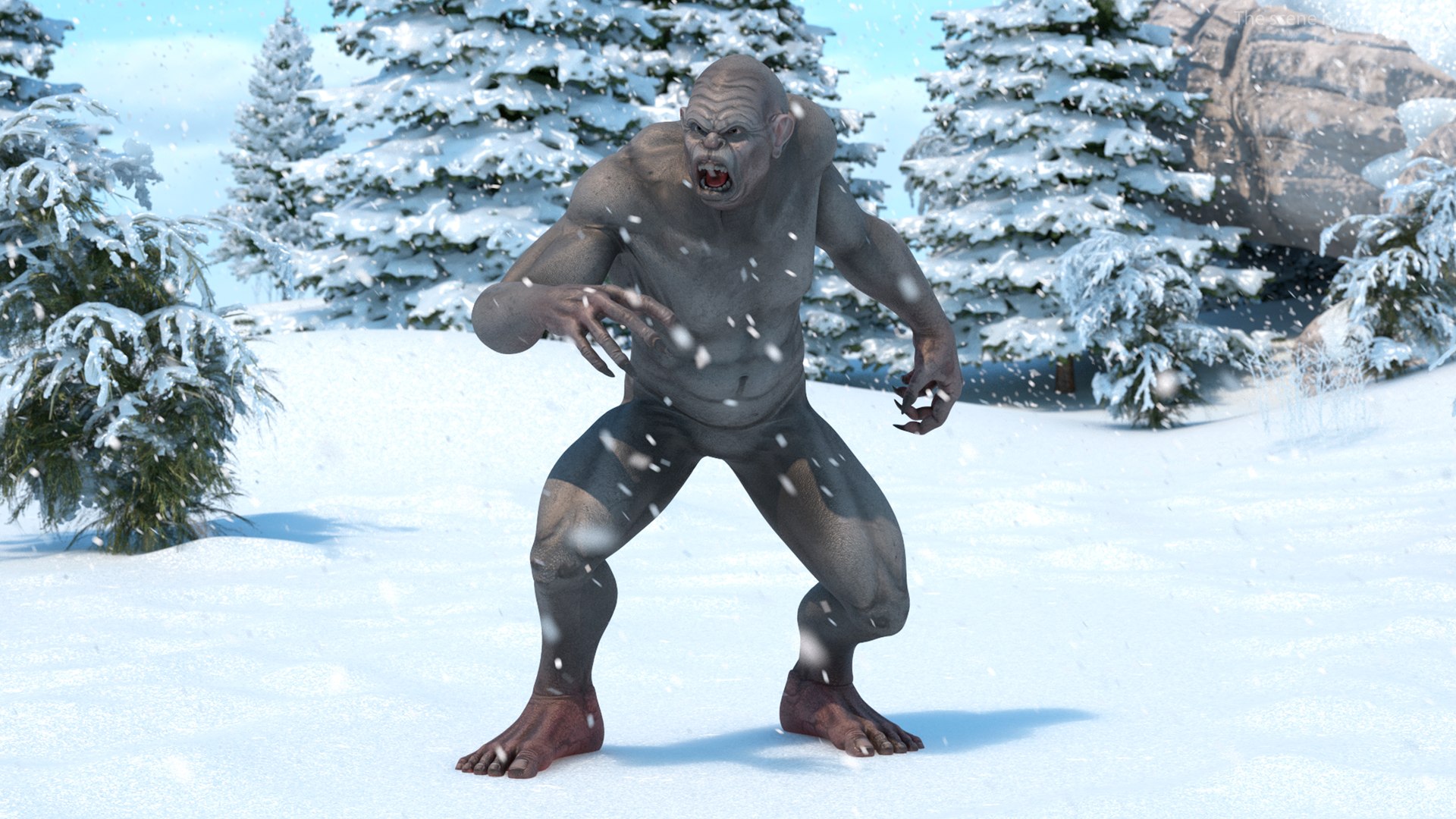 3D Grey Ogre Aggressive - TurboSquid 2006159