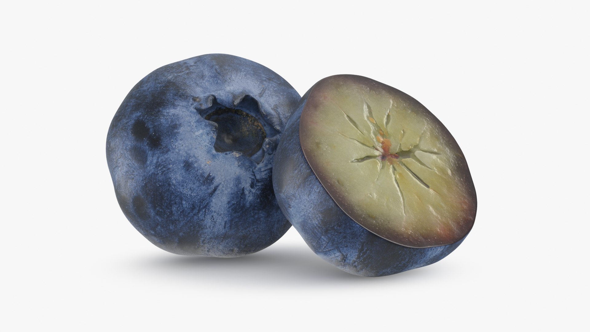 3D Blueberry 01 Whole Half Model - TurboSquid 2215243