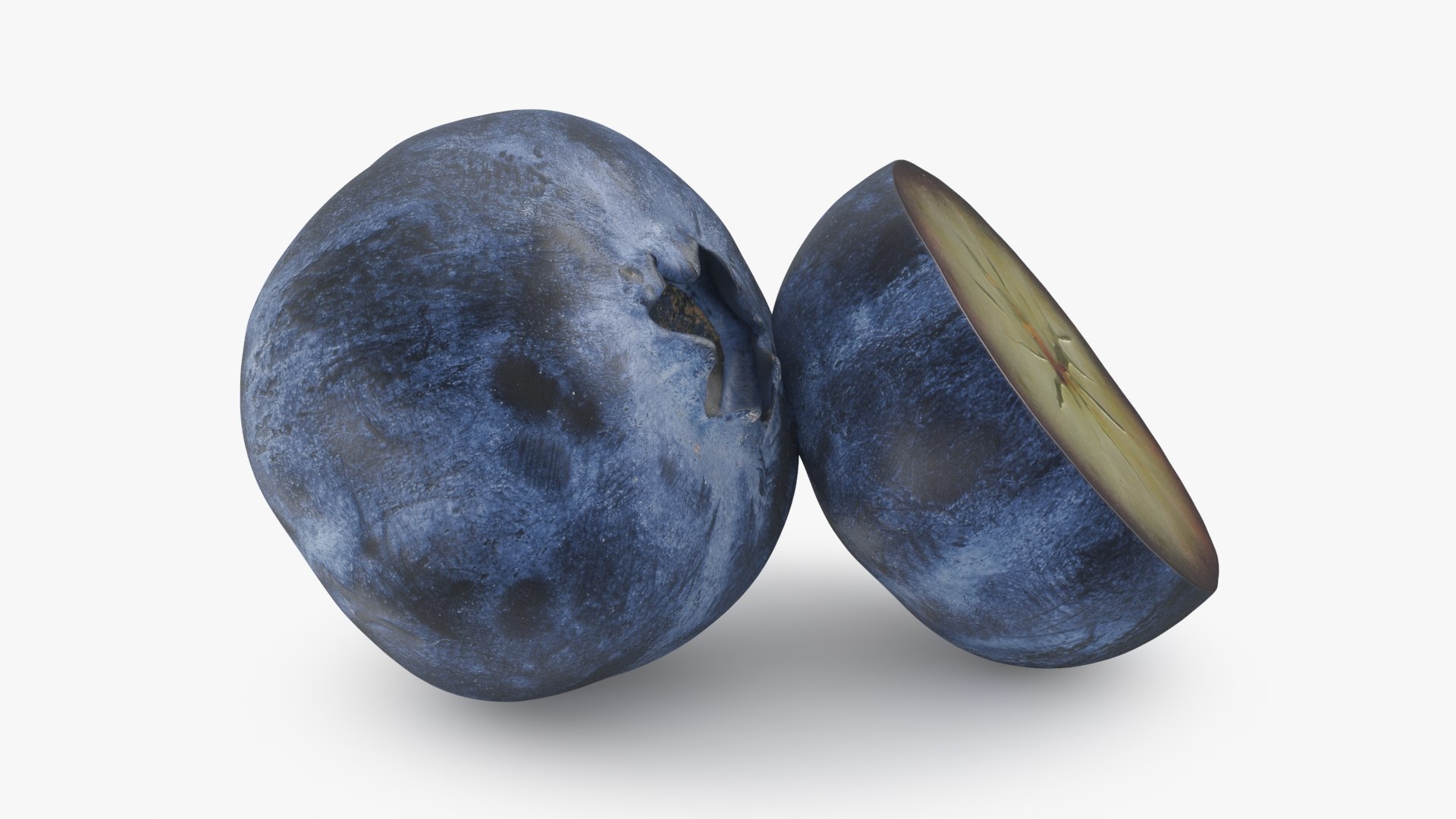 3D Blueberry 01 Whole Half Model - TurboSquid 2215243