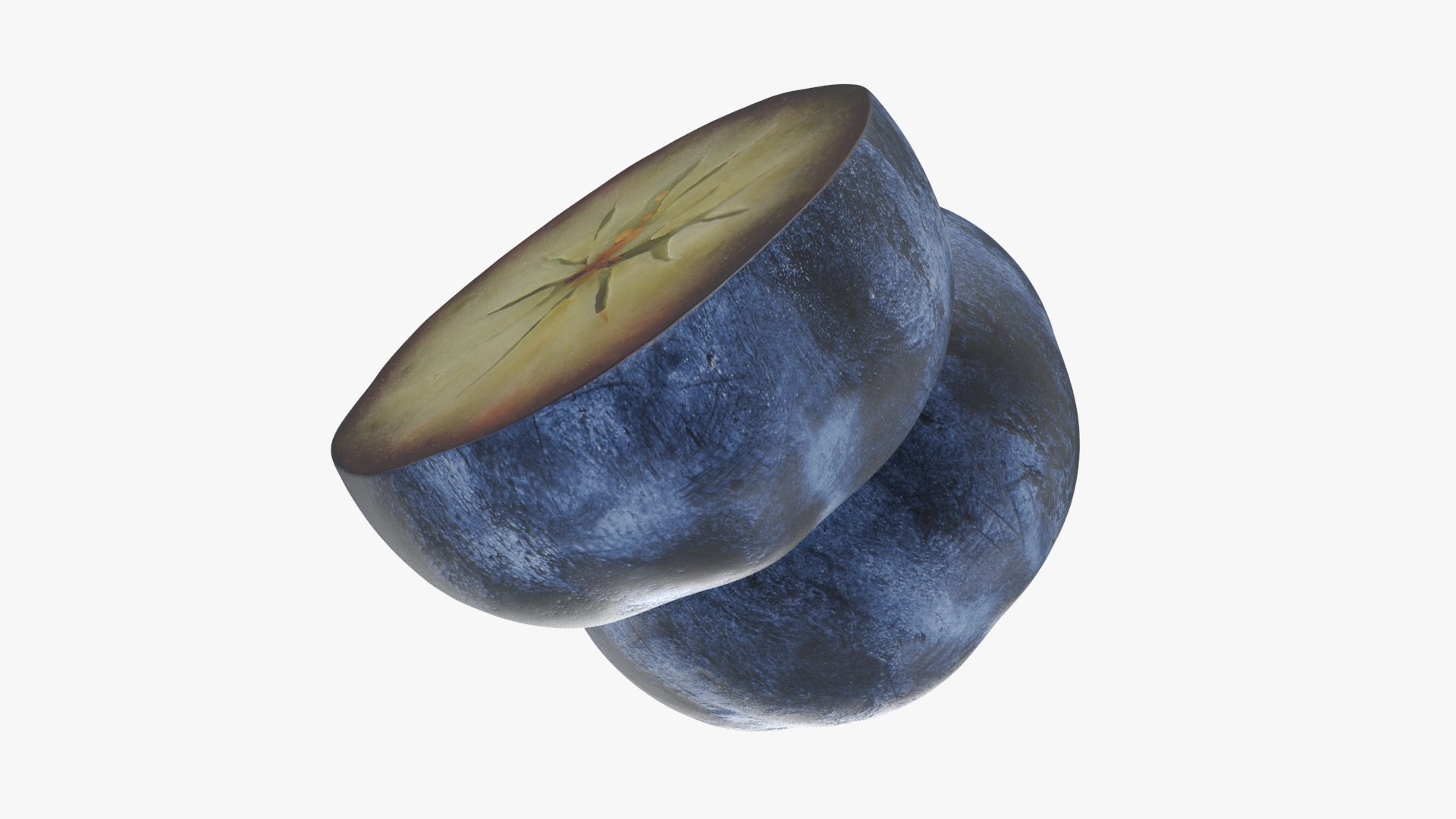 3D Blueberry 01 Whole Half Model - TurboSquid 2215243