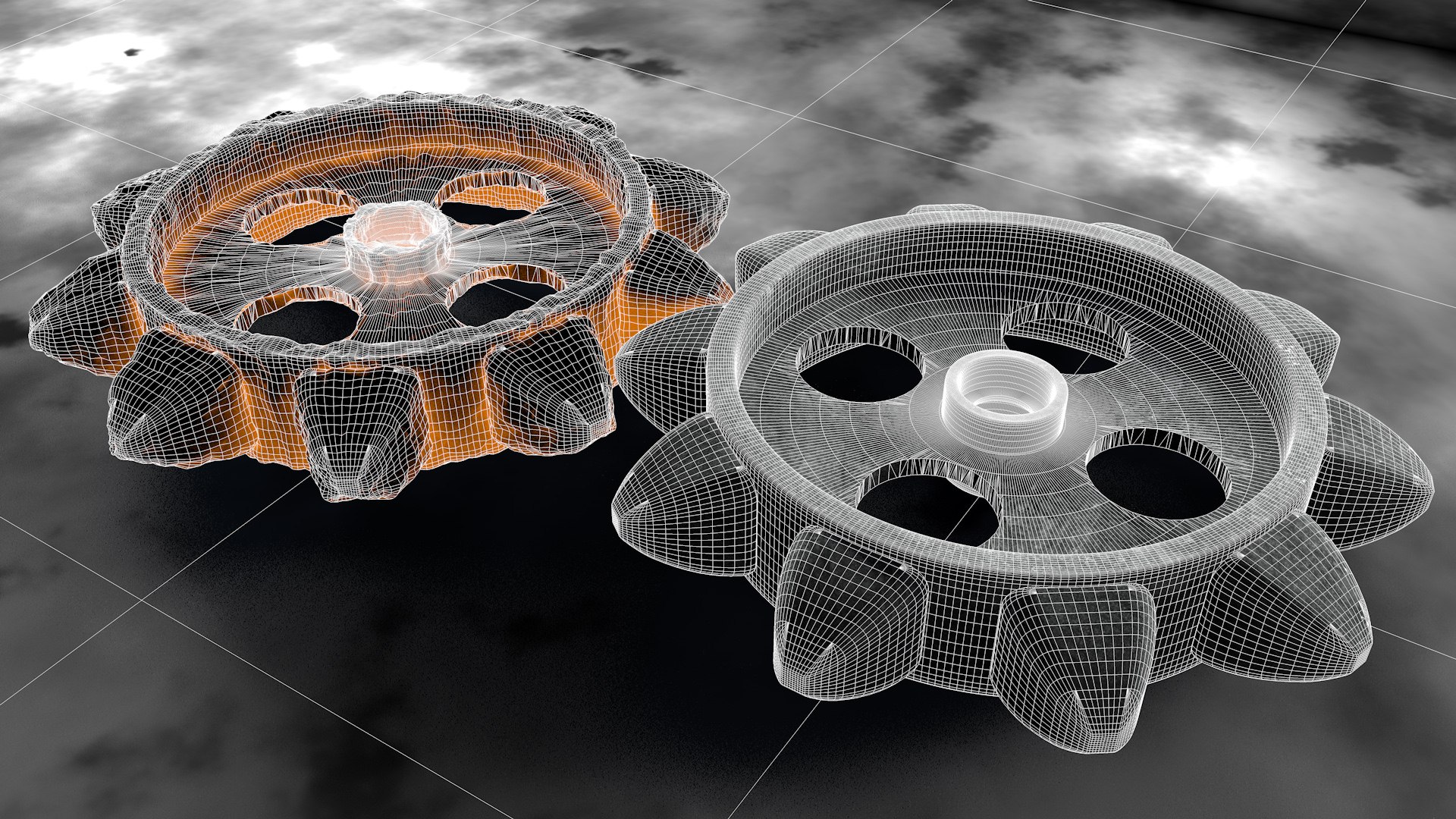 3D Fire And Steel Cog Wheels - TurboSquid 2084065