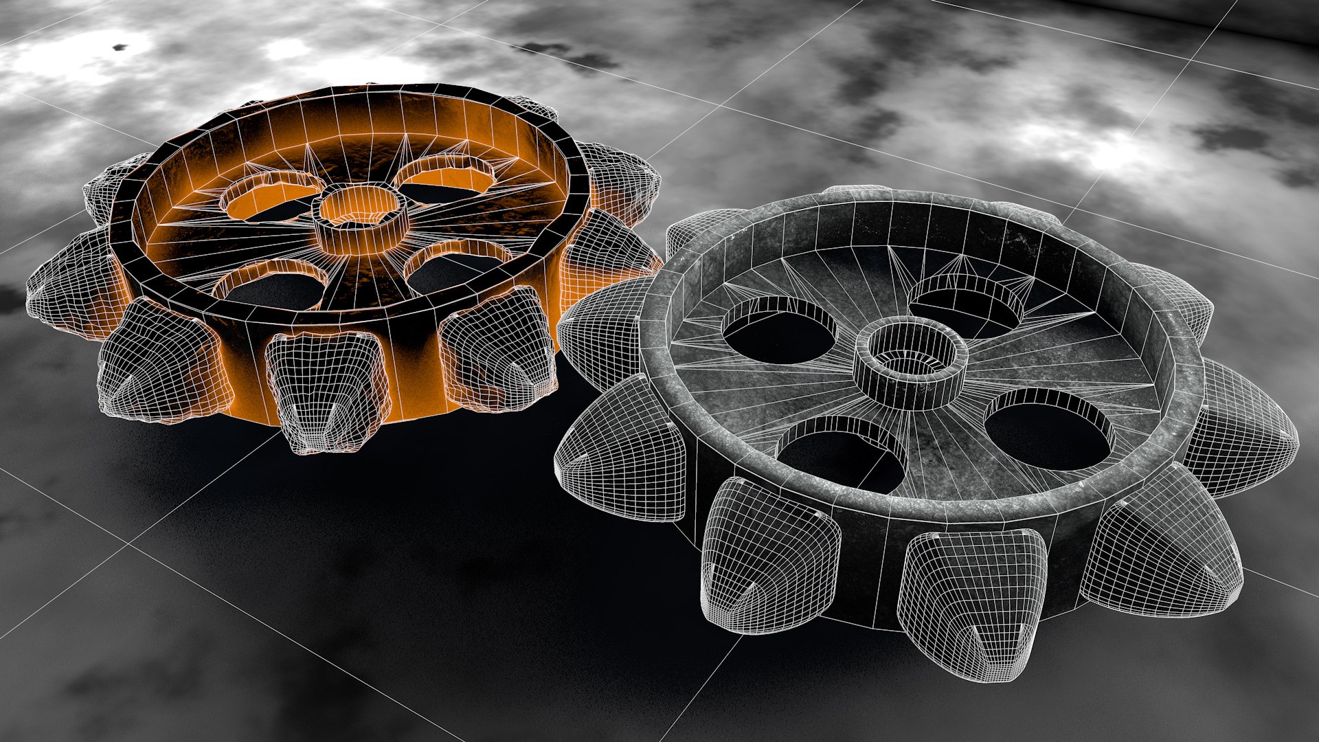 3D Fire And Steel Cog Wheels - TurboSquid 2084065