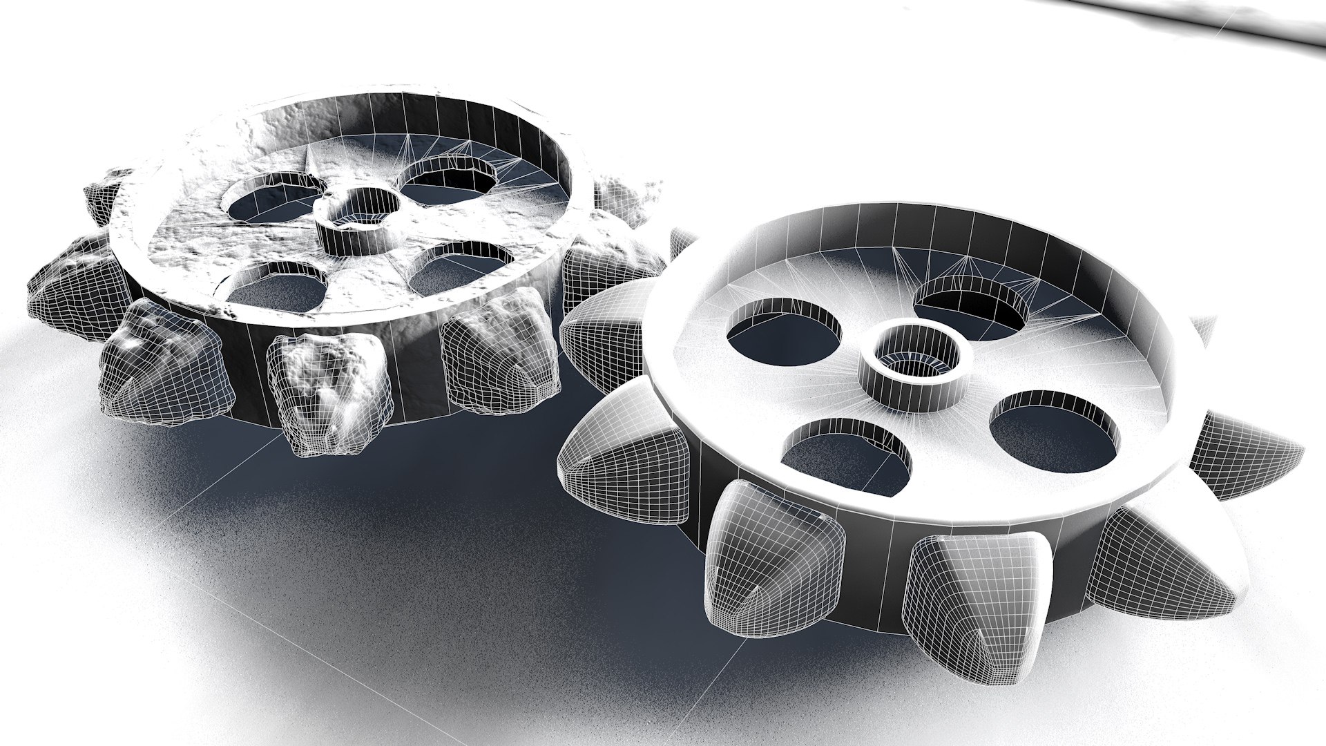 3D Fire And Steel Cog Wheels - TurboSquid 2084065