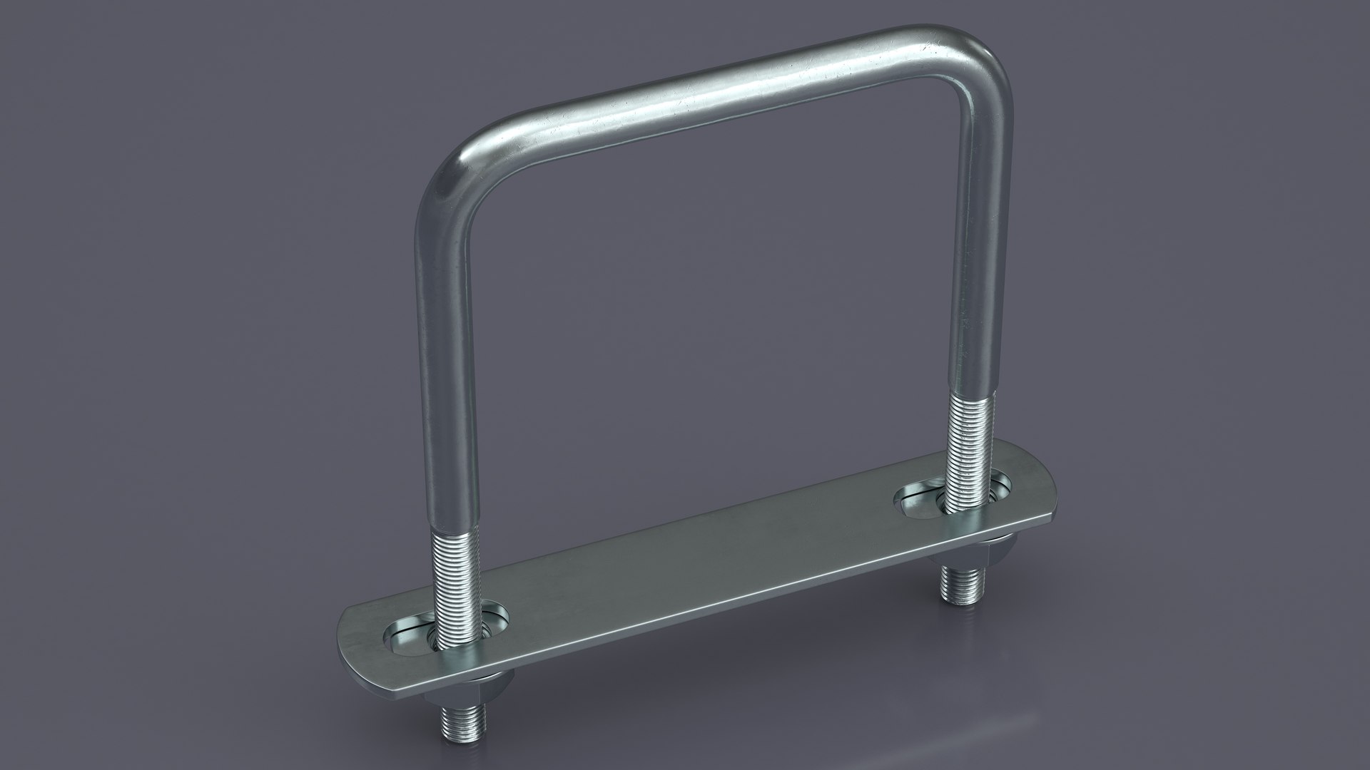 3D U Bolt Bracket Square Steel Model - TurboSquid 1958449