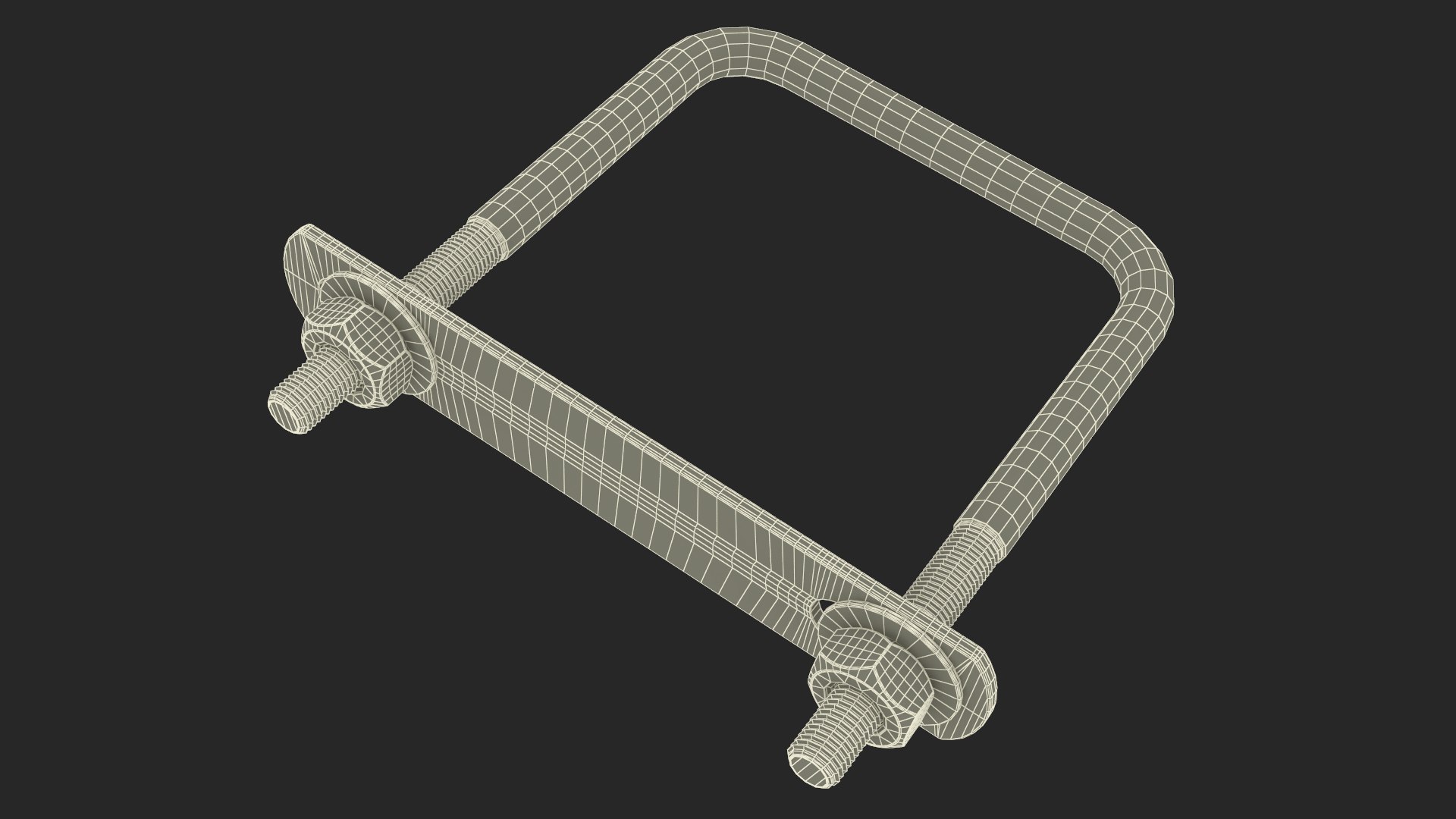 3D U Bolt Bracket Square Steel model - TurboSquid 1958449