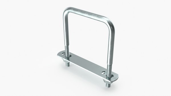 3D модель U-образный болт, квадратный стальной кронштейн - TurboSquid ...