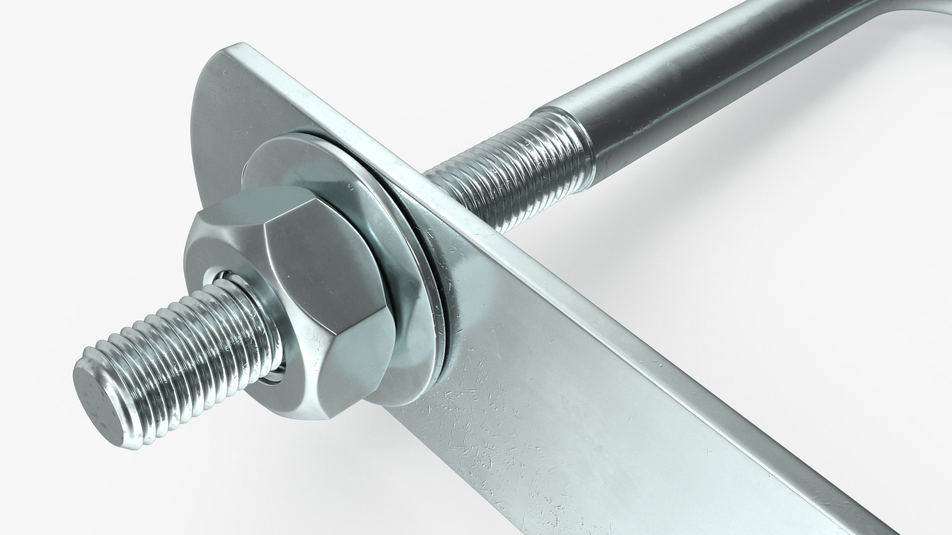 3D U Bolt Bracket Square Steel Model - TurboSquid 1958449