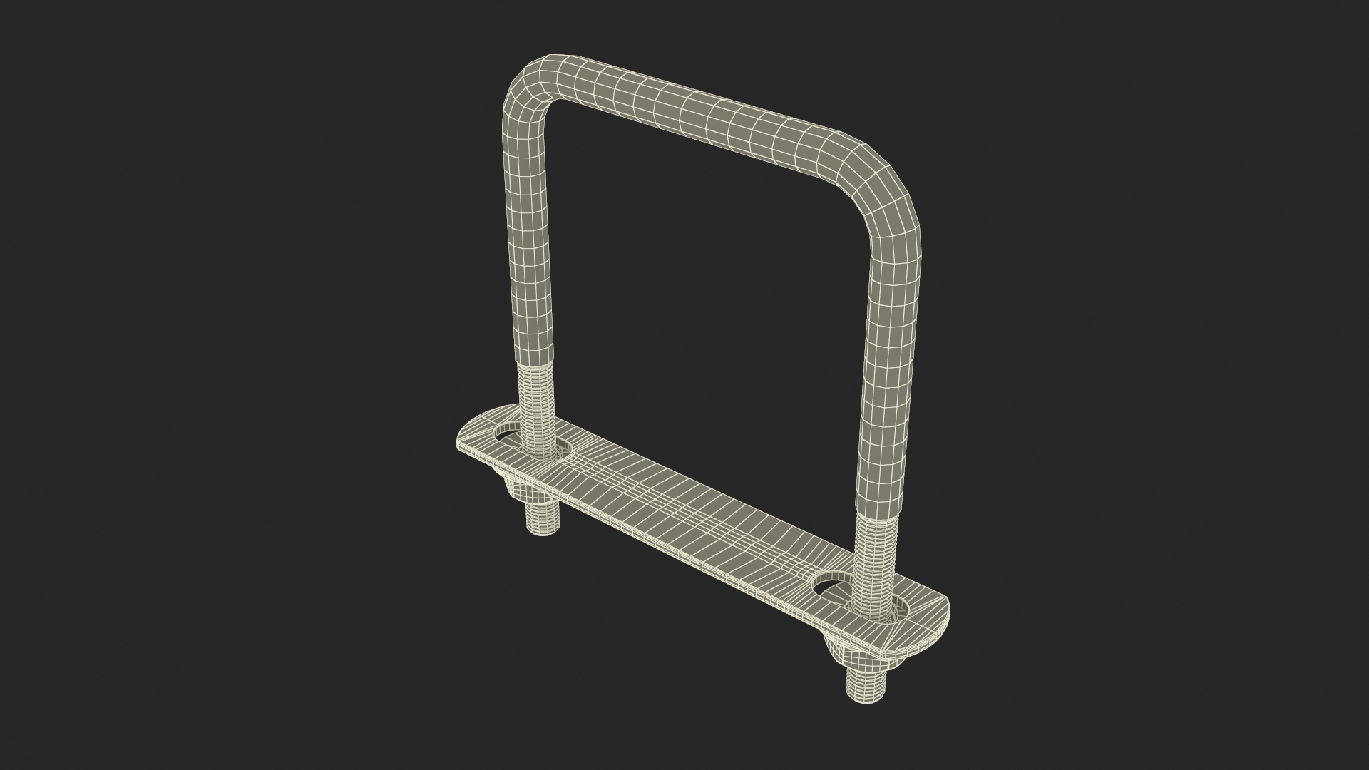 3D U Bolt Bracket Square Steel Model - TurboSquid 1958449