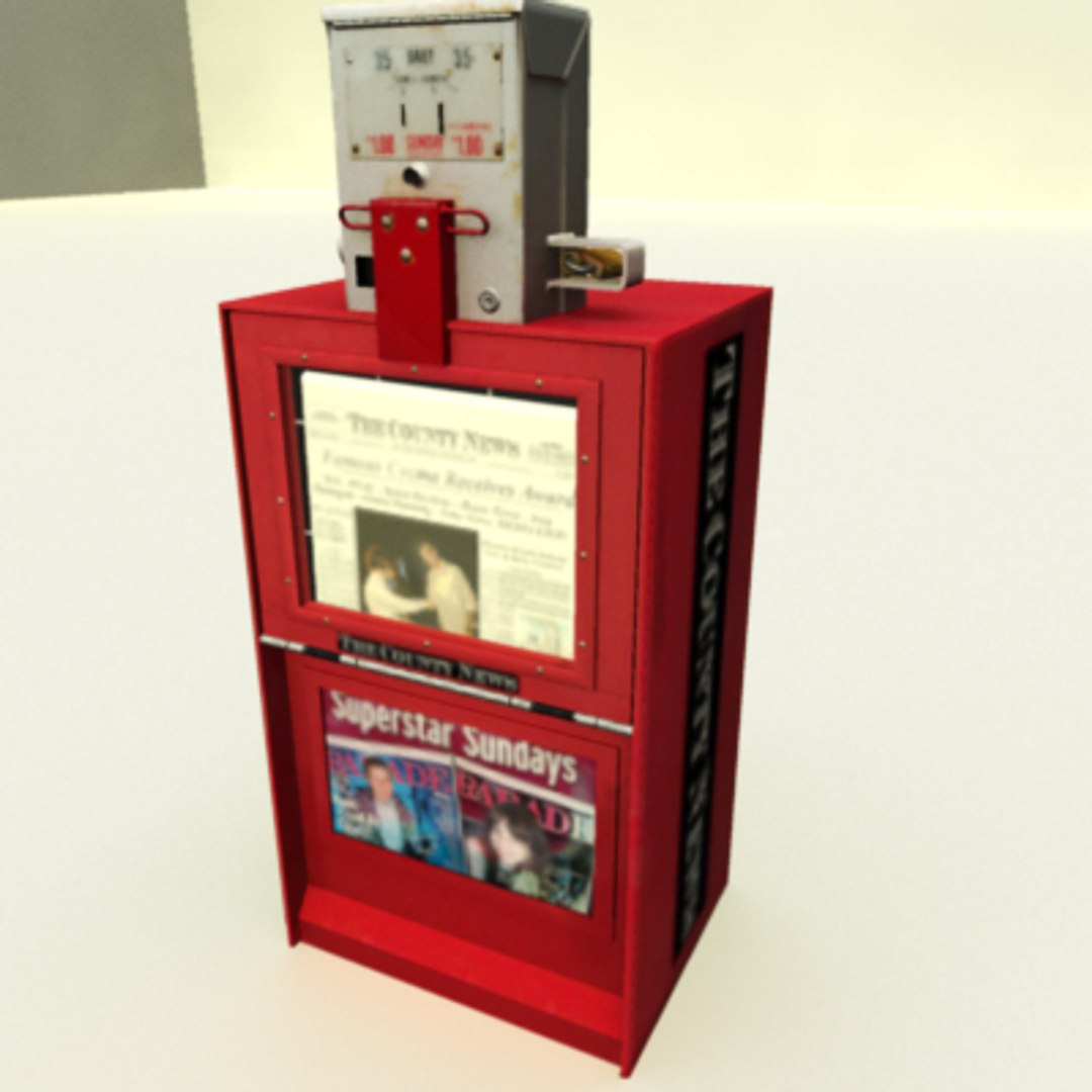 3d Newspaper Machine Model
