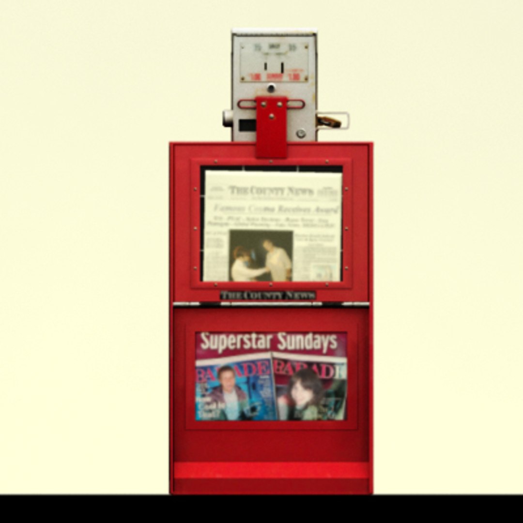 3d Newspaper Machine Model