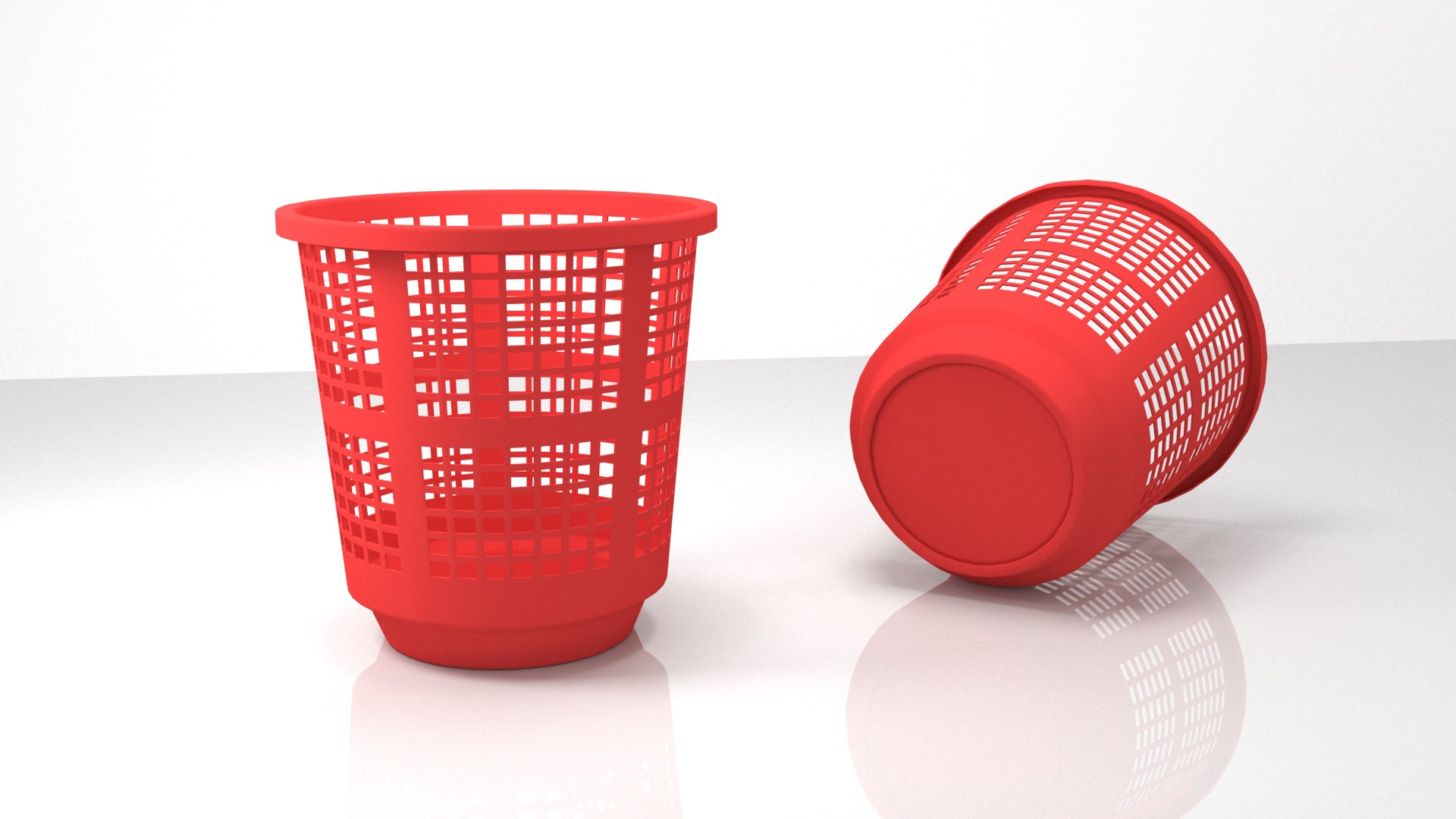 3D Plastic Dustbin Matt Red Model - TurboSquid 1960385