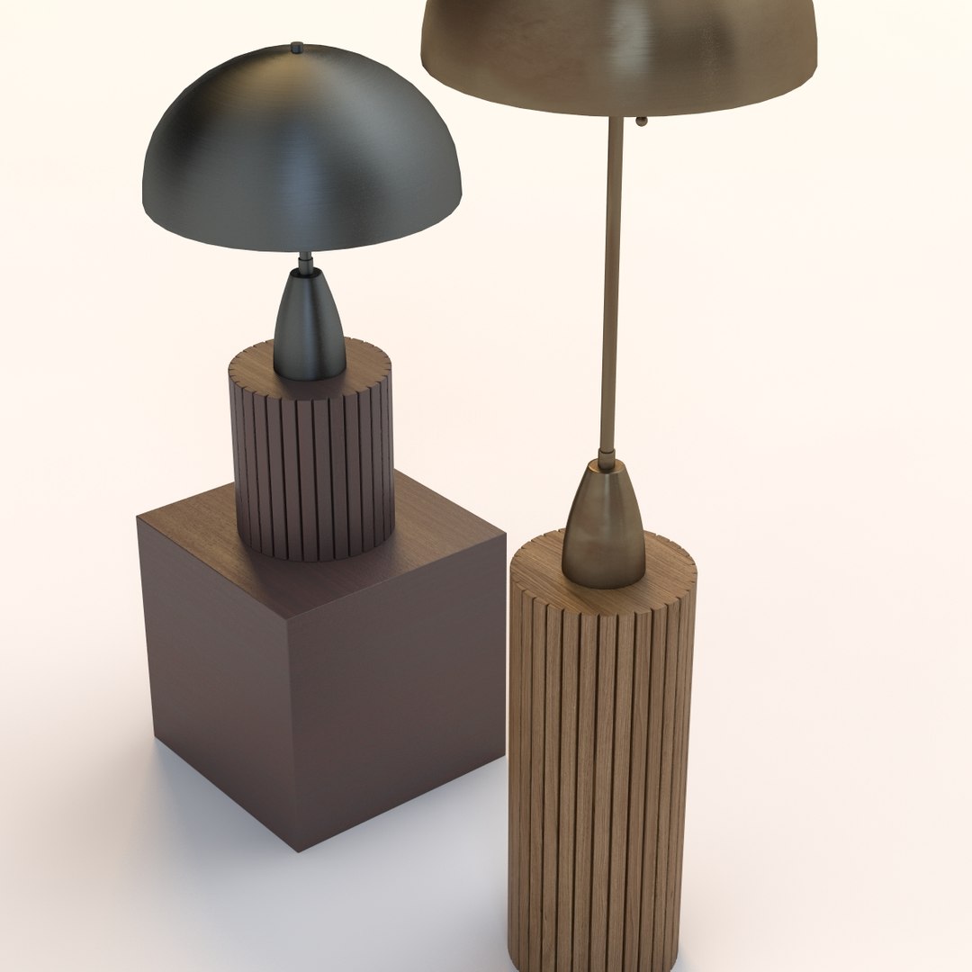 3d Model Of Column Lamp Apparatus