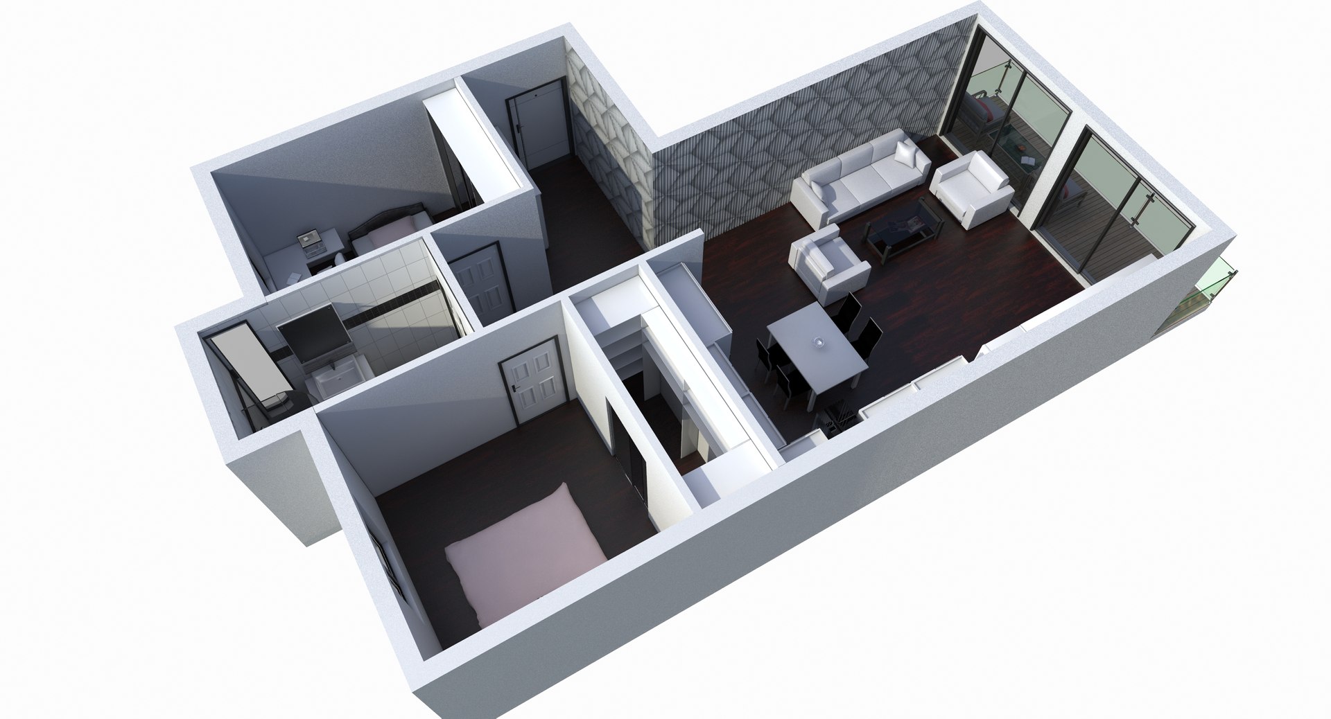 3D Apartment 2 Model - TurboSquid 1536490