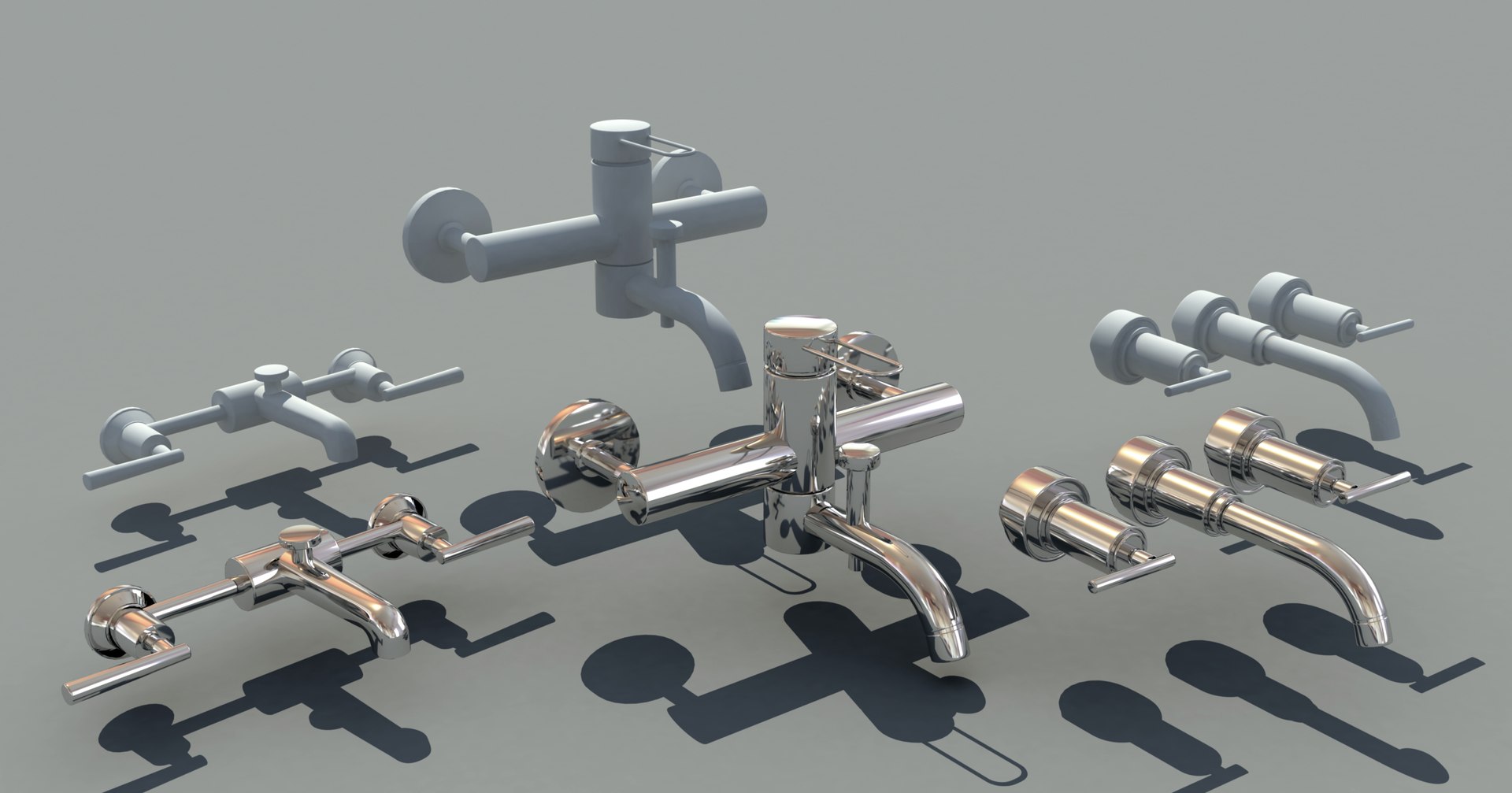 65 Faucets Shower Heads 3d Model