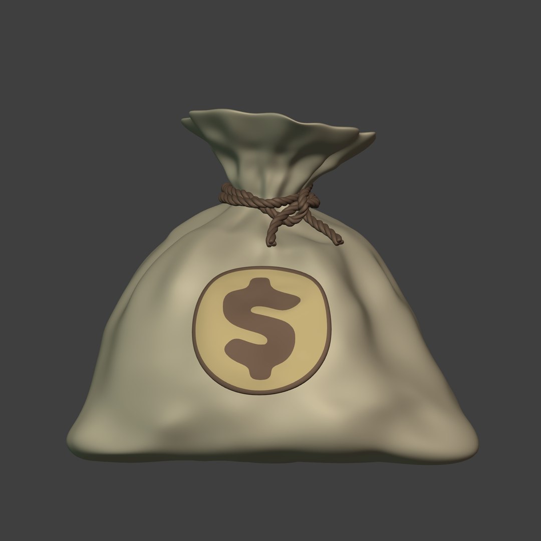 3D Money Bag - TurboSquid 2105572