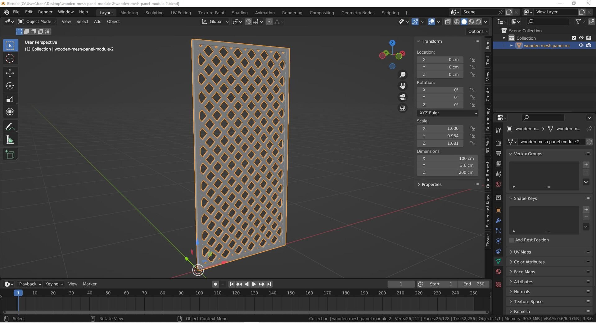 Wooden Mesh Panel Module 2 3D Model - TurboSquid 2060394