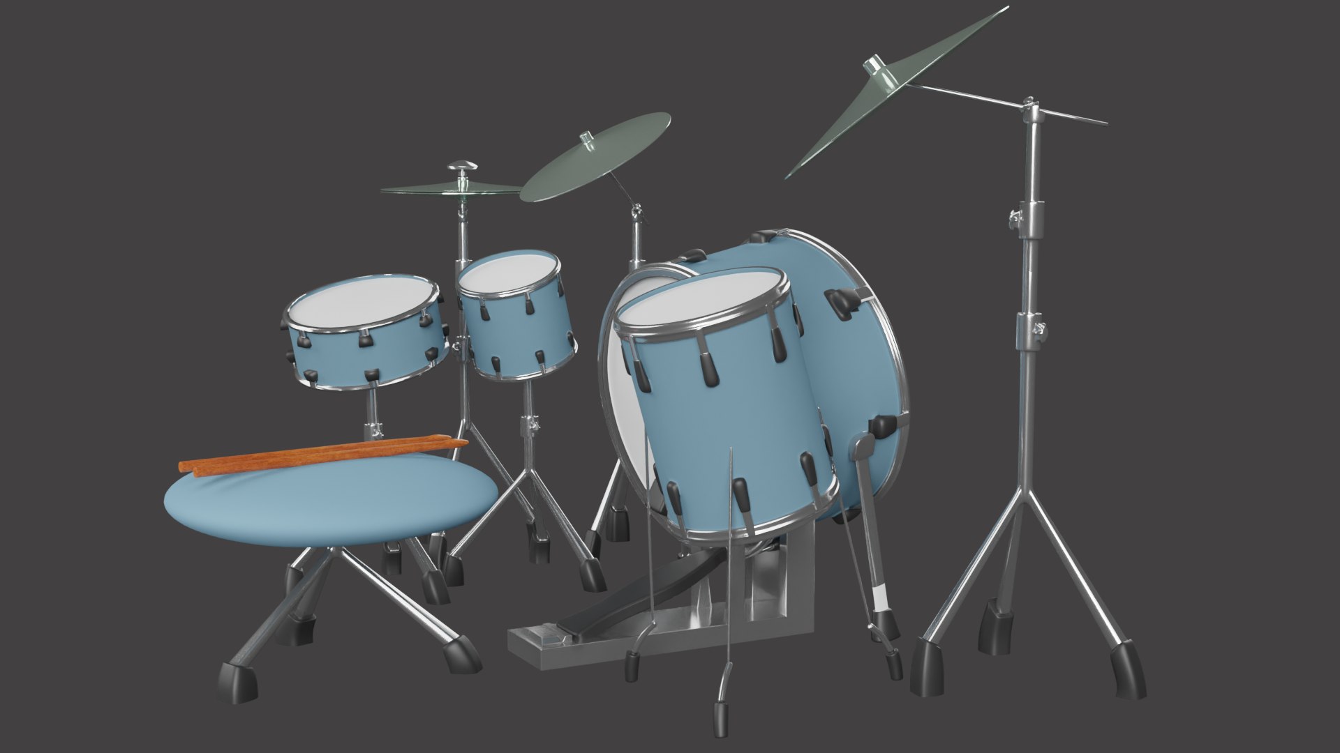 3D Drum Set Model - TurboSquid 2233825