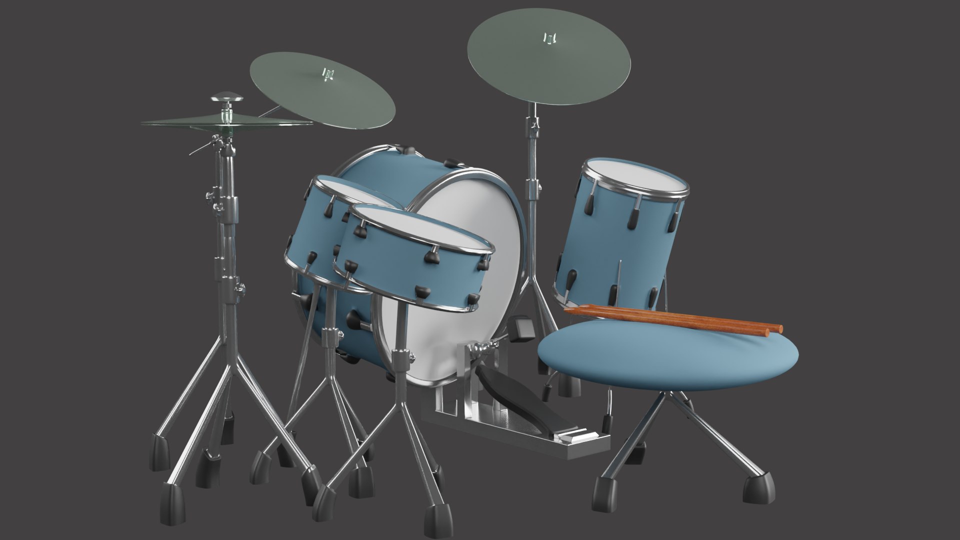3D Drum Set Model - TurboSquid 2233825