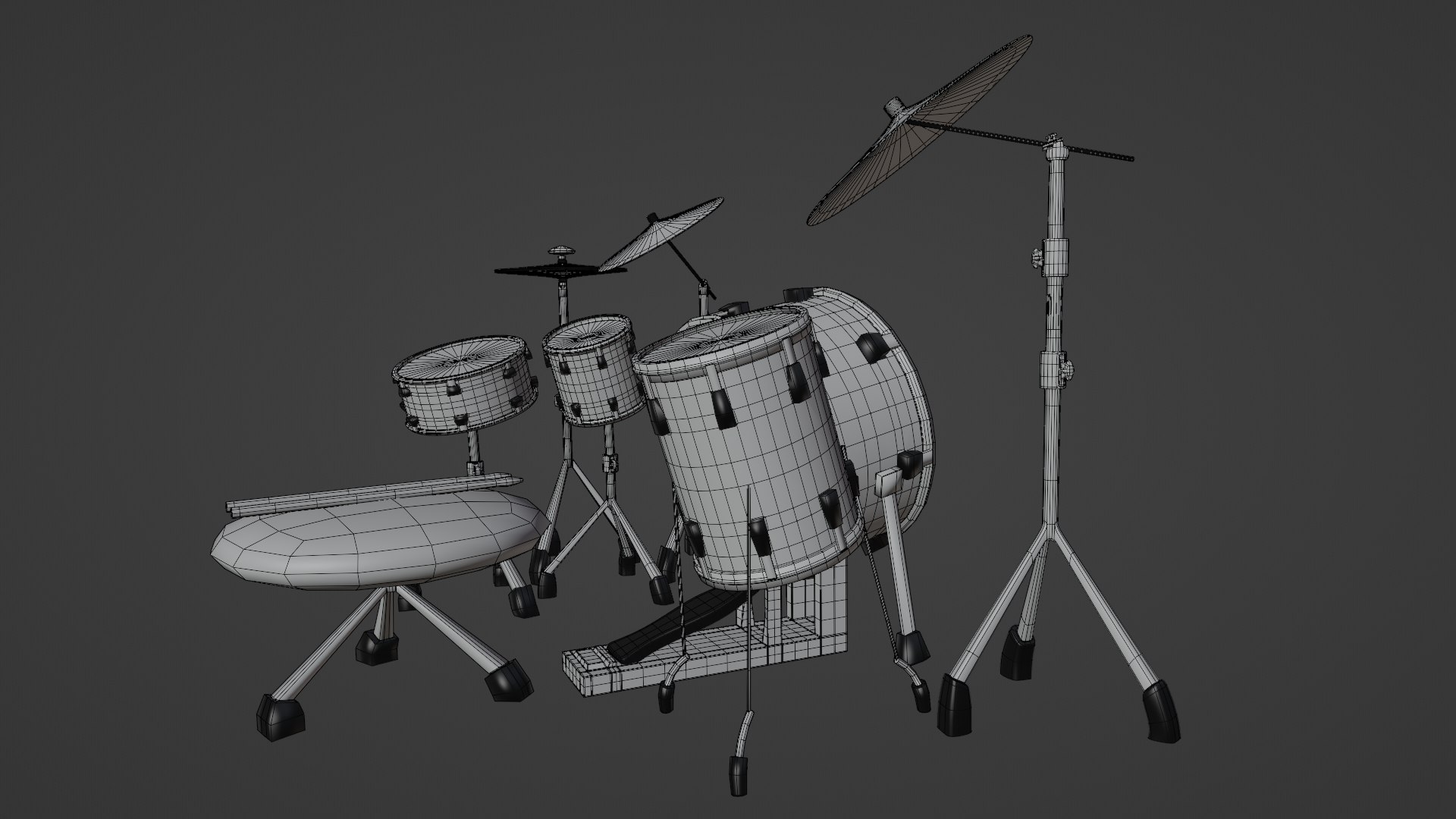 3D Drum Set Model - TurboSquid 2233825