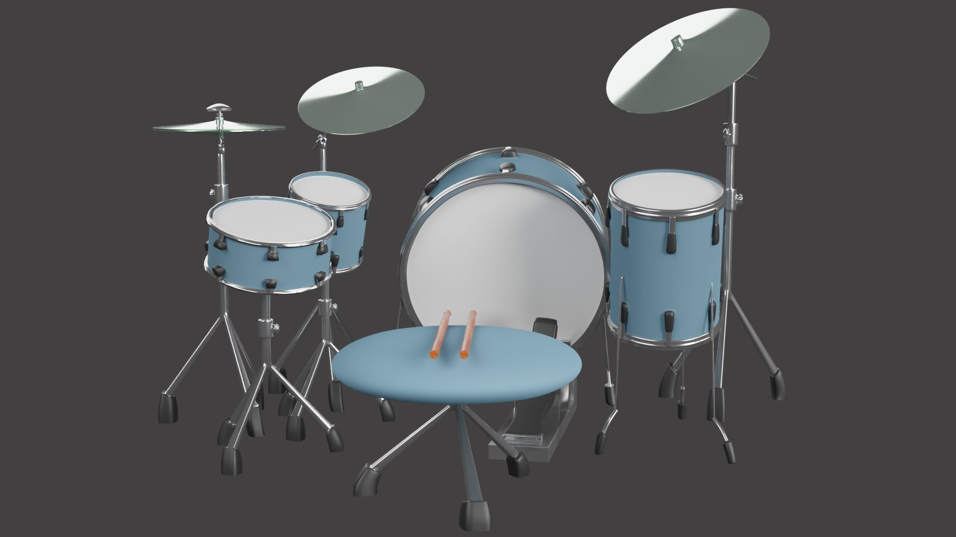 3D Drum Set Model - TurboSquid 2233825