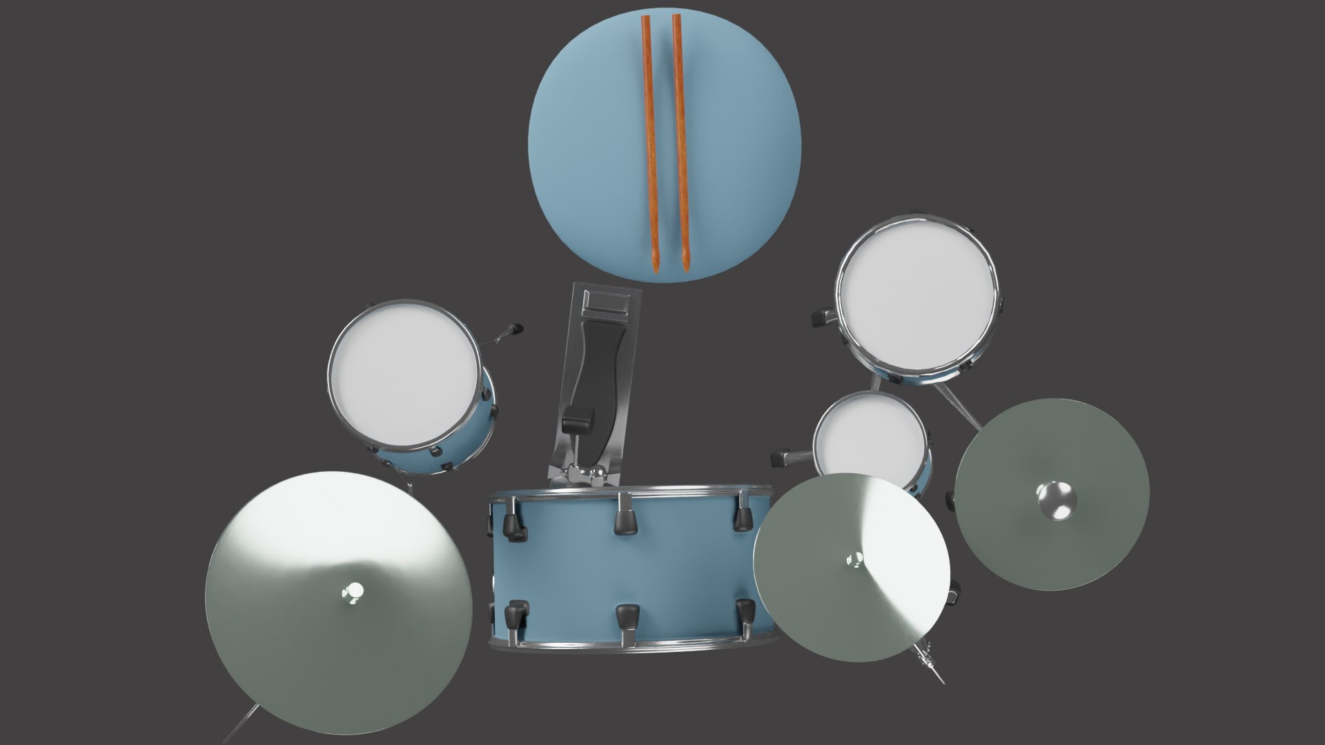 3D Drum Set Model - TurboSquid 2233825