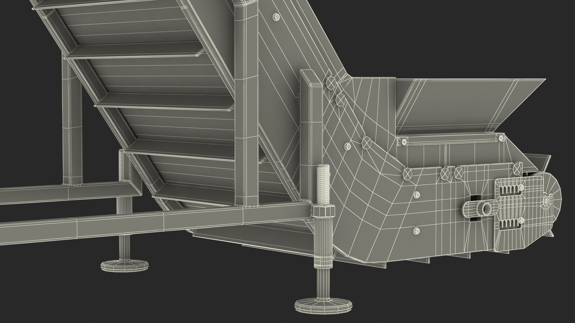 Incline Conveyor With Hopper 3D model - TurboSquid 1870723