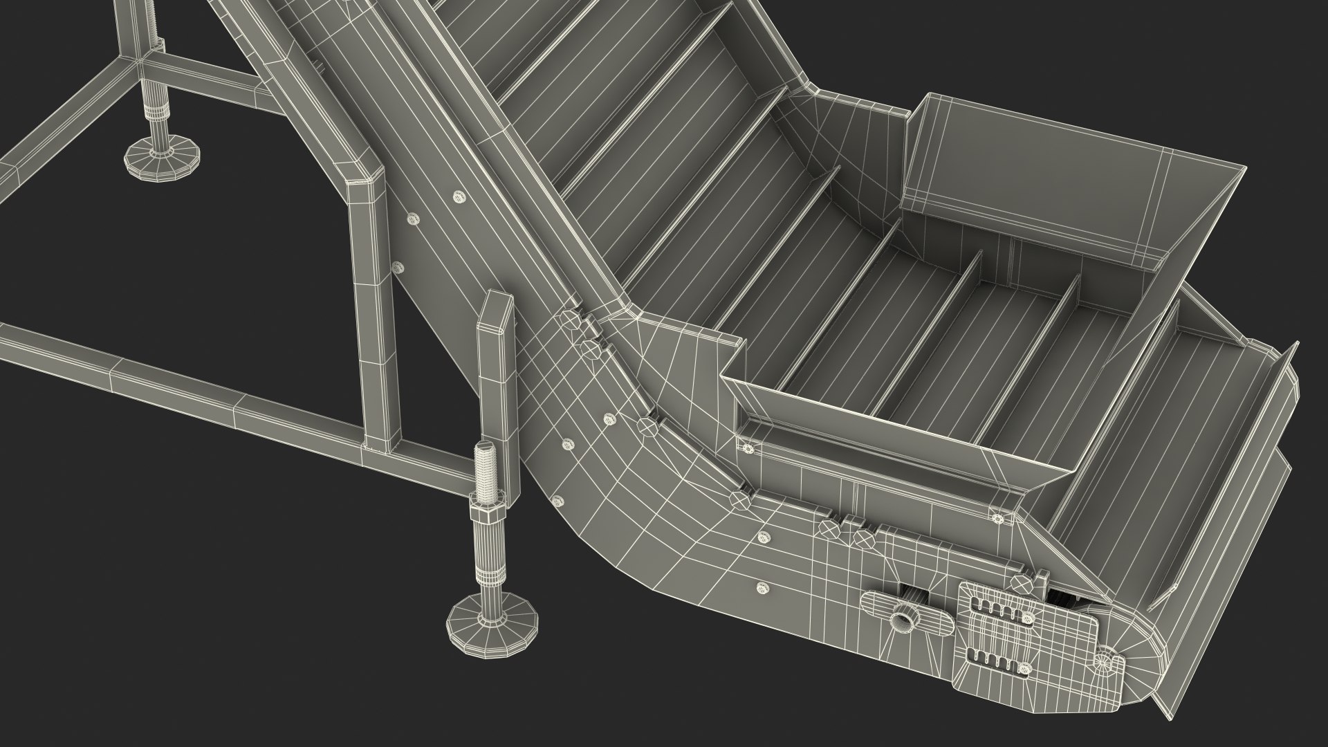 Incline Conveyor With Hopper 3D model - TurboSquid 1870723