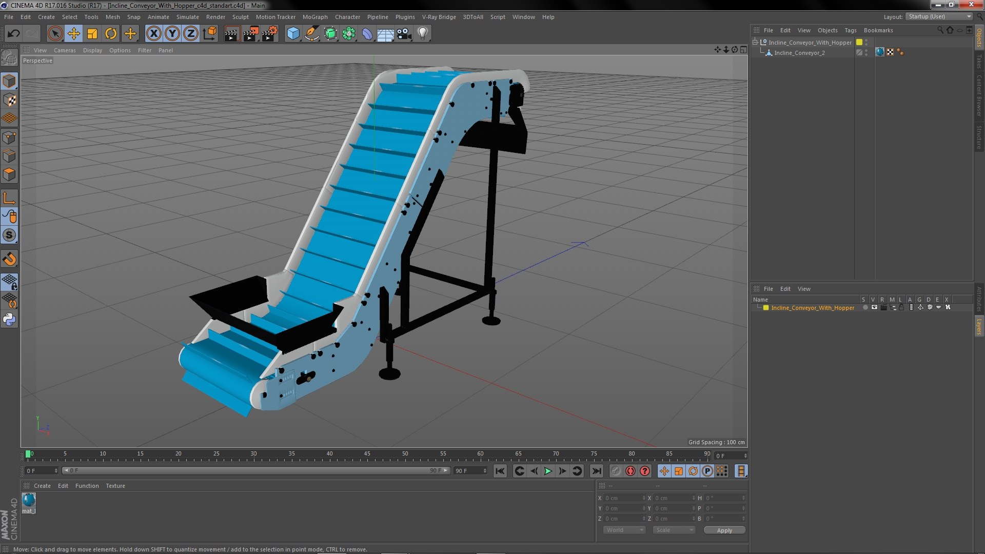 Incline Conveyor With Hopper 3D model - TurboSquid 1870723