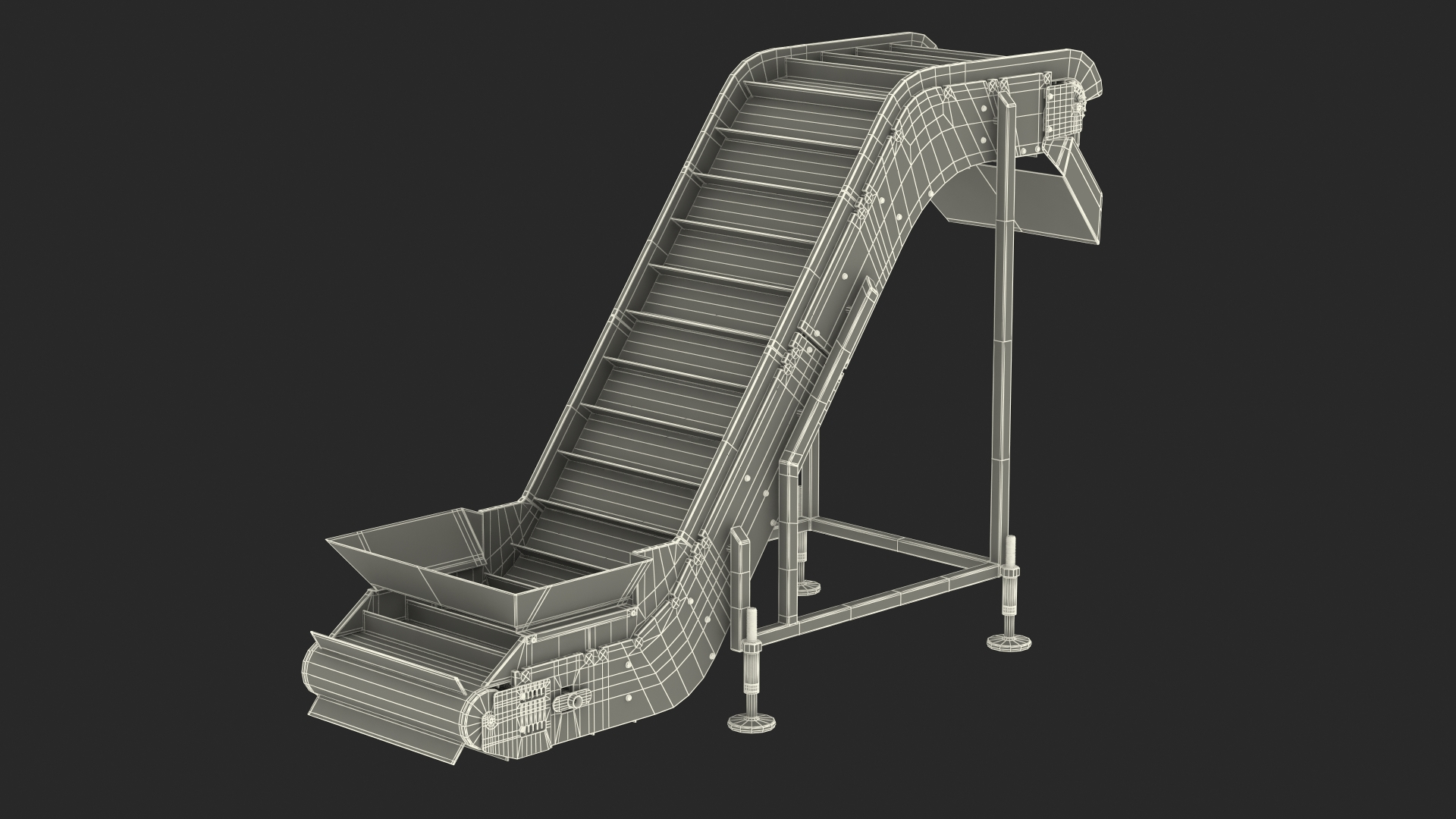 Incline Conveyor With Hopper 3D Model - TurboSquid 1870723