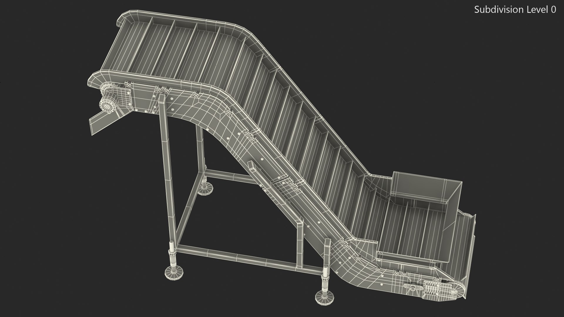Incline Conveyor With Hopper 3D Model - TurboSquid 1870723