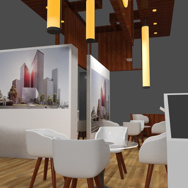 Nice Exhibition Booth Design With Wooden Textures 3D - TurboSquid 1718042