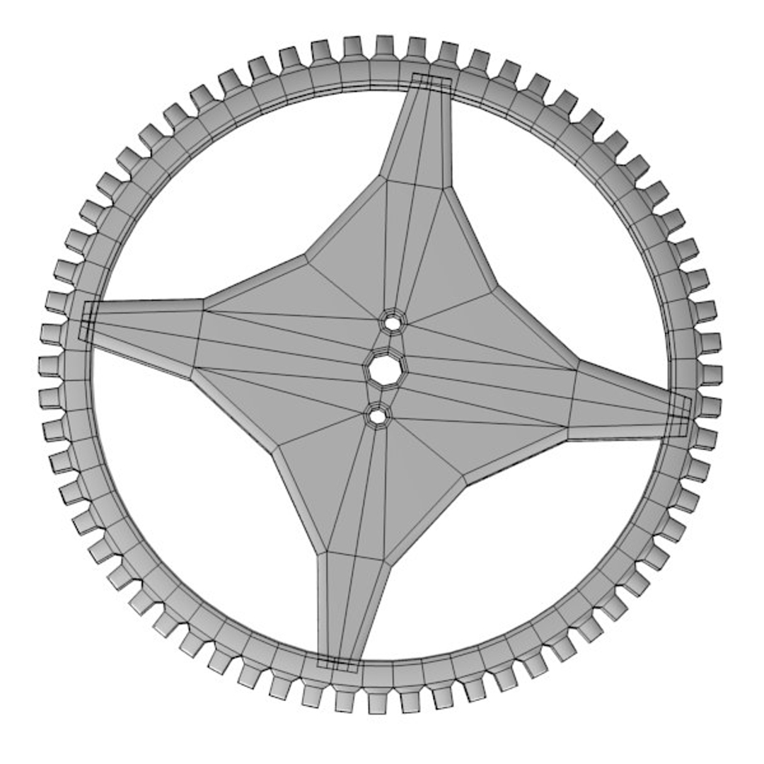 3d model clock gear wheel