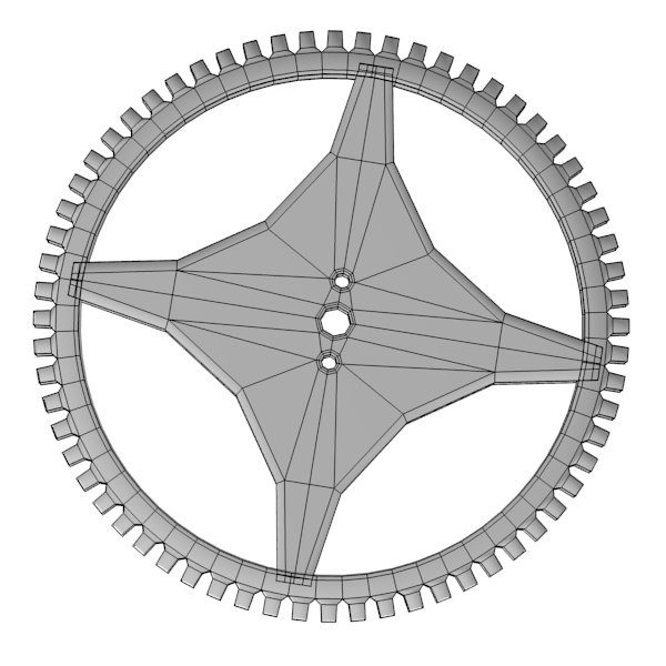 3d model clock gear wheel
