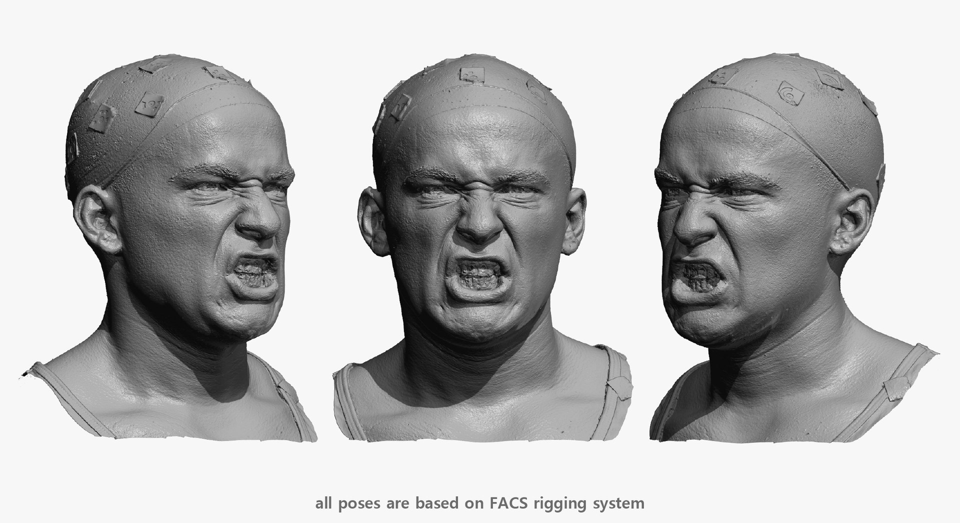 3D Marcus Real Head Detailed Expressions 03 Set 12 RAW Scans Collection ...