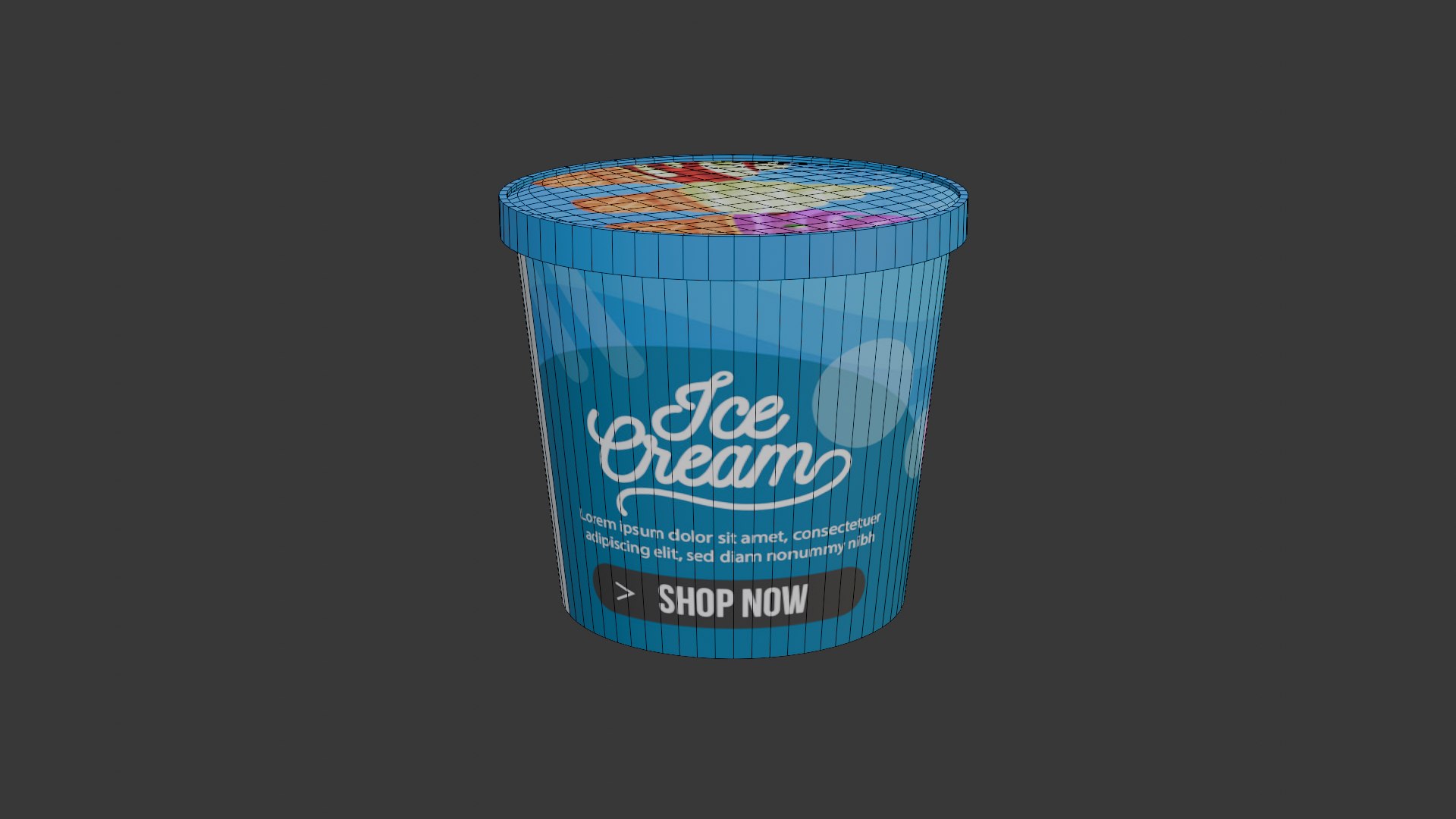 3D Realistic Ice Cream Pot 3D Model Colorful Flavors - TurboSquid 2394849