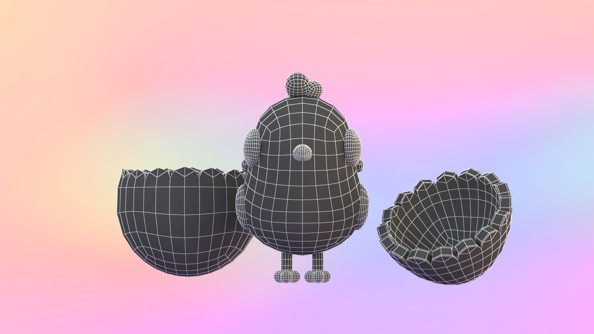 3D Model Cute Cartoon Chicken - TurboSquid 1693193